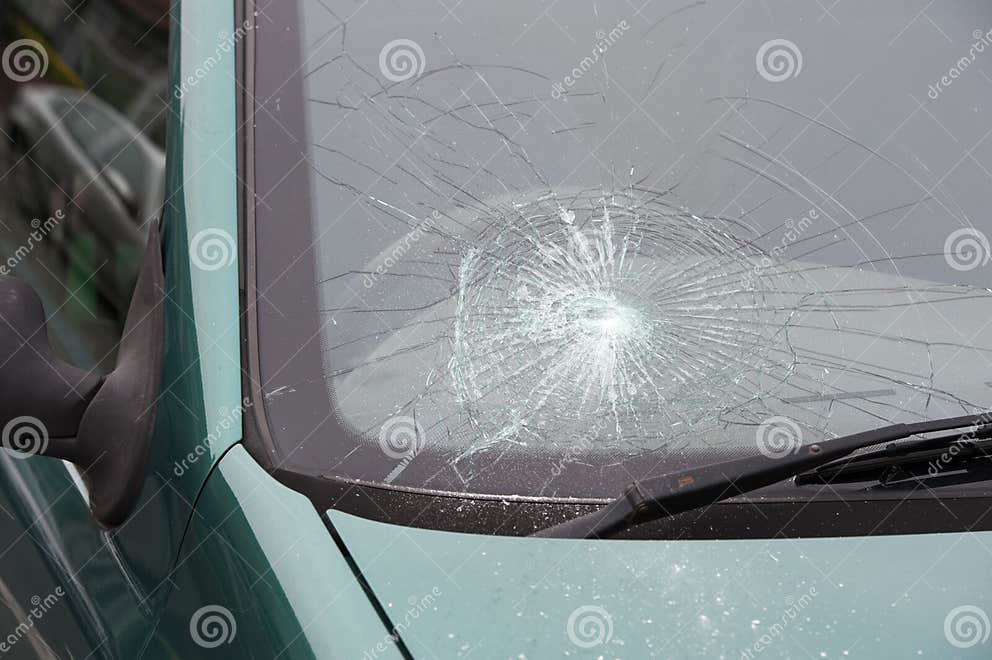 Car Accident Smashed Broken Windscreen Stock Image - Image of cracked ...
