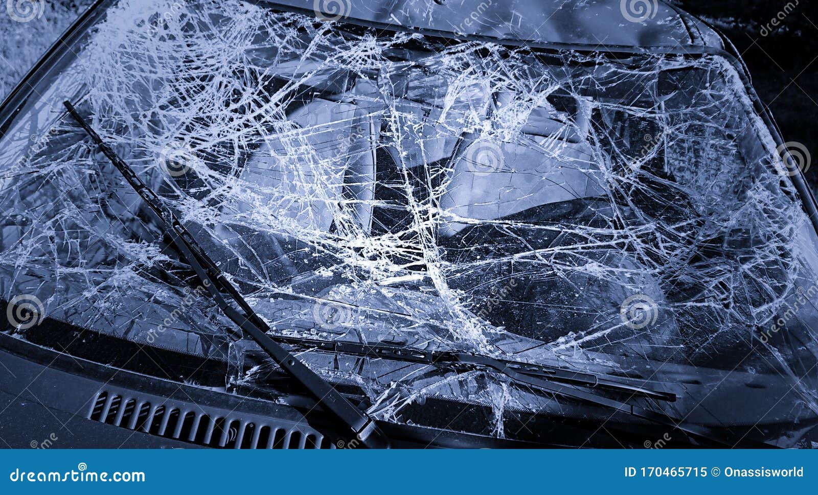 Car Accident Smashed Windscreen Abstract Danger Closeup Stock Image ...