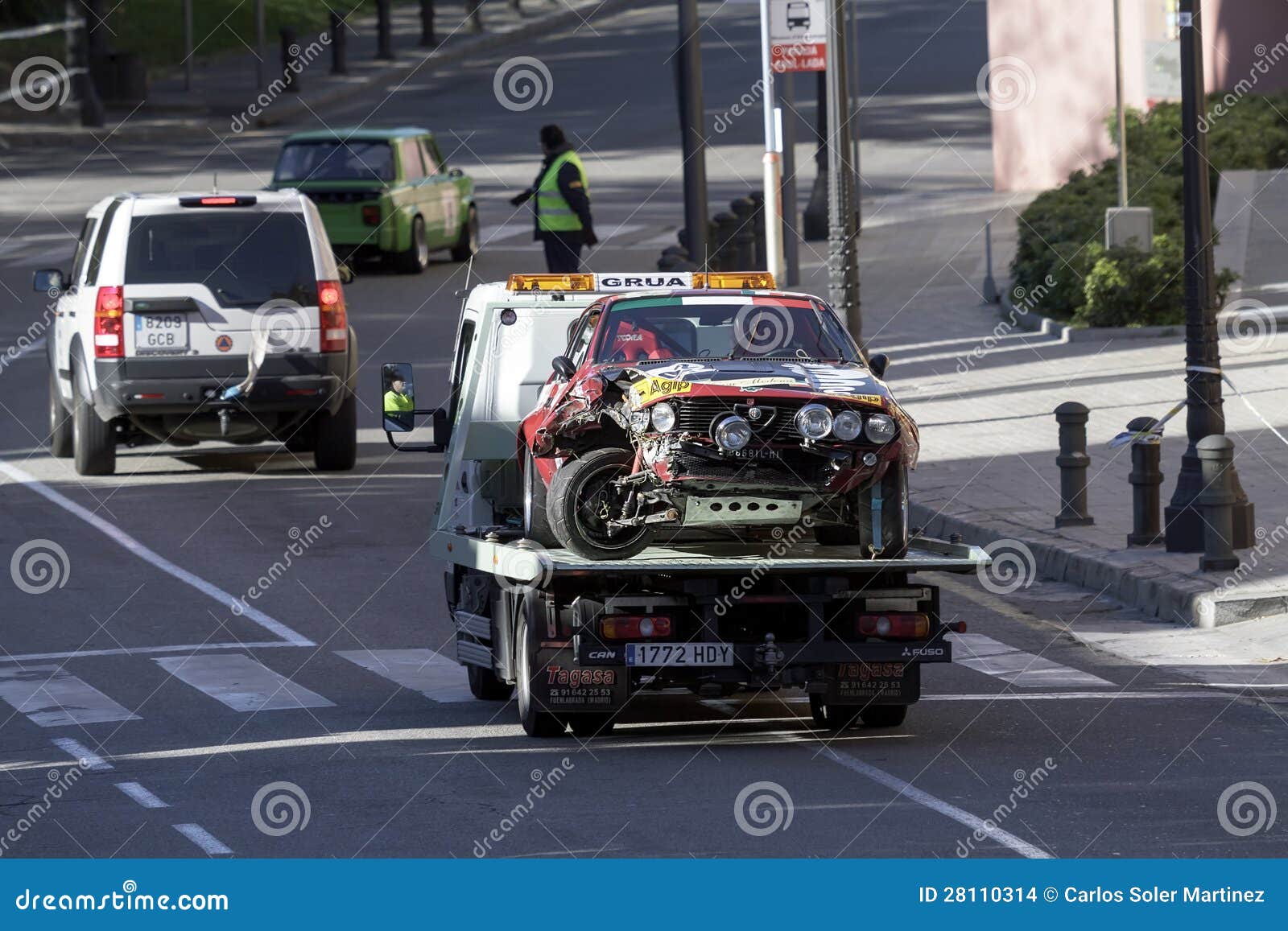 Car Accident Taken by the Crane Runway Editorial Stock Image - Image of ...