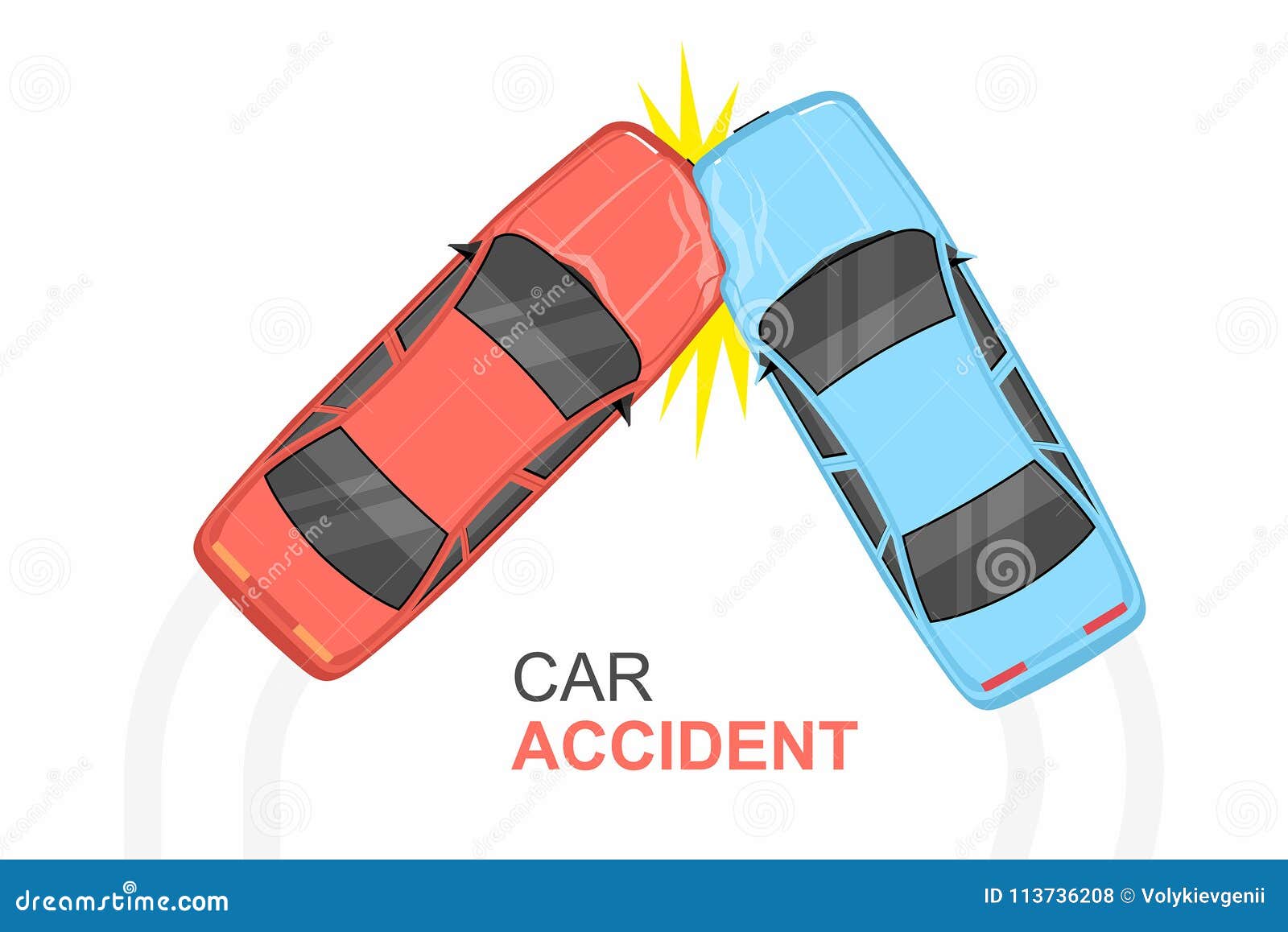 Car Accident Top View stock vector. Illustration of broken - 113736208
