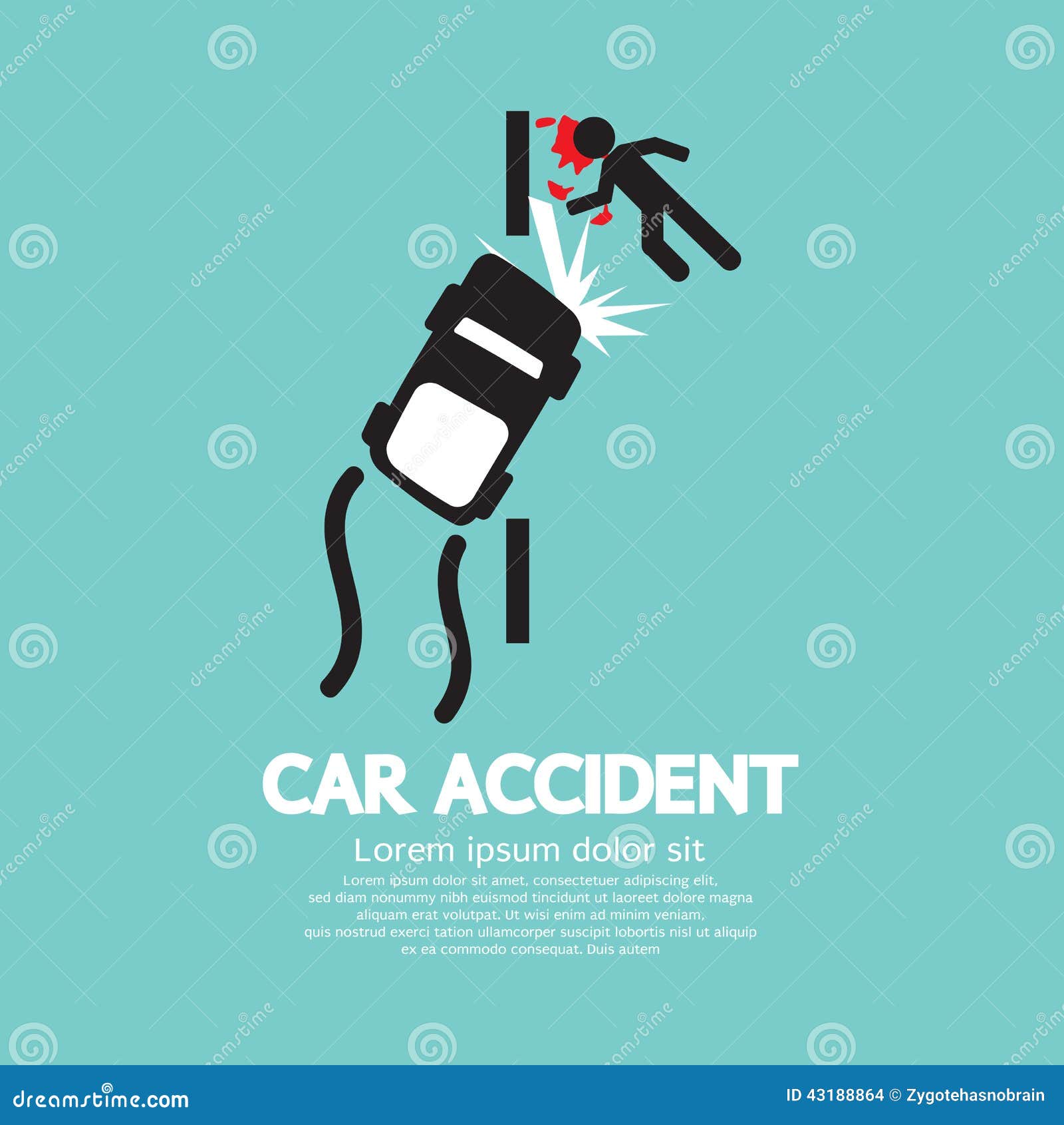 Car Accident stock vector. Illustration of broken, sign - 43188864