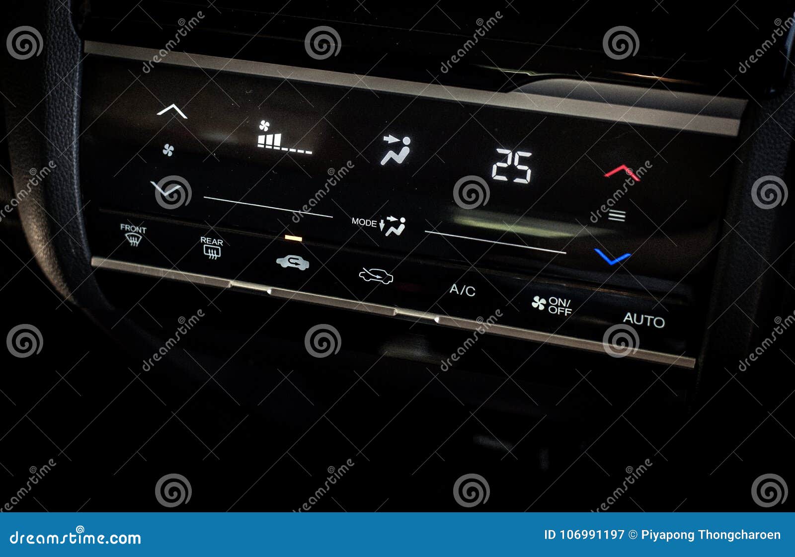 Car Air Automatic Digital Conditioning System Stock Image - Image of ...
