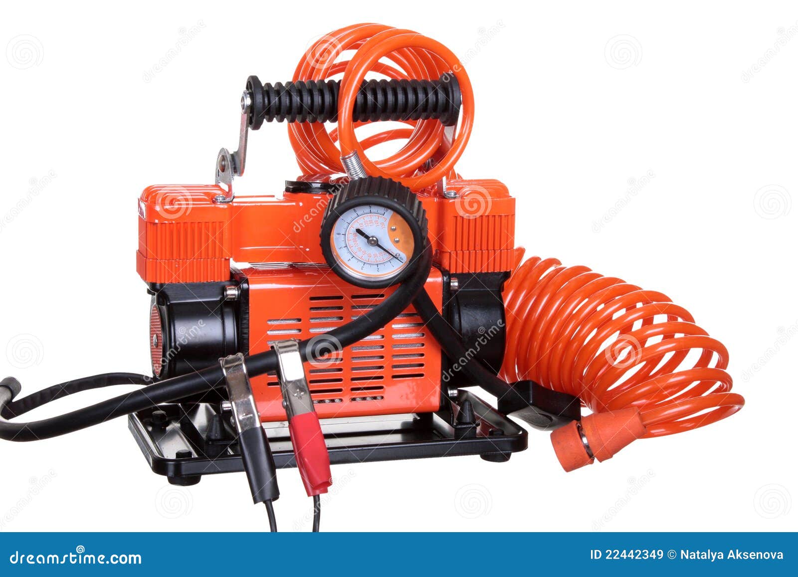 Car air compressor stock image. Image of isolated, black - 22442349
