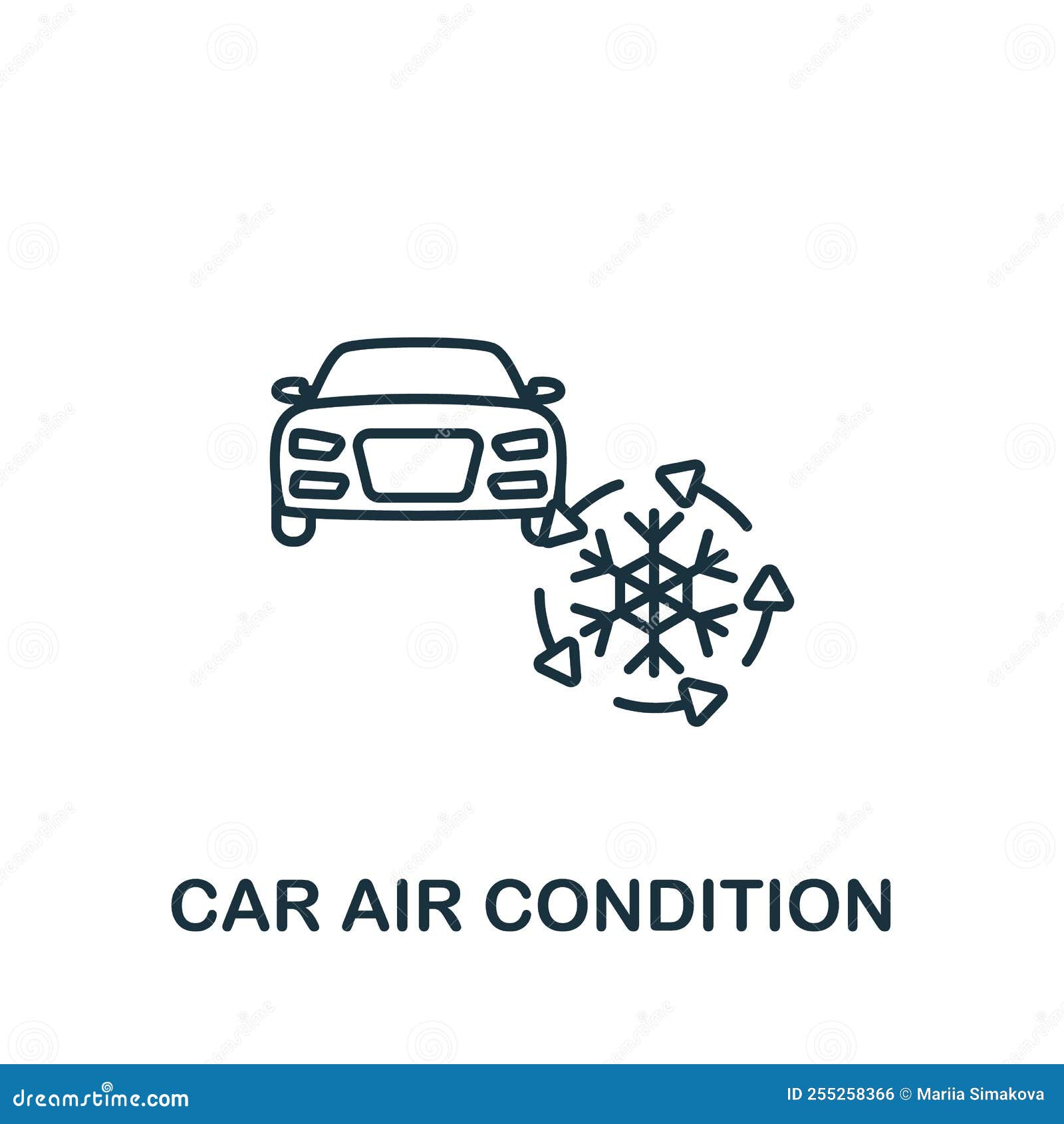 Car Air Condition Icon. Line Simple Line Car Service Icon for Templates ...