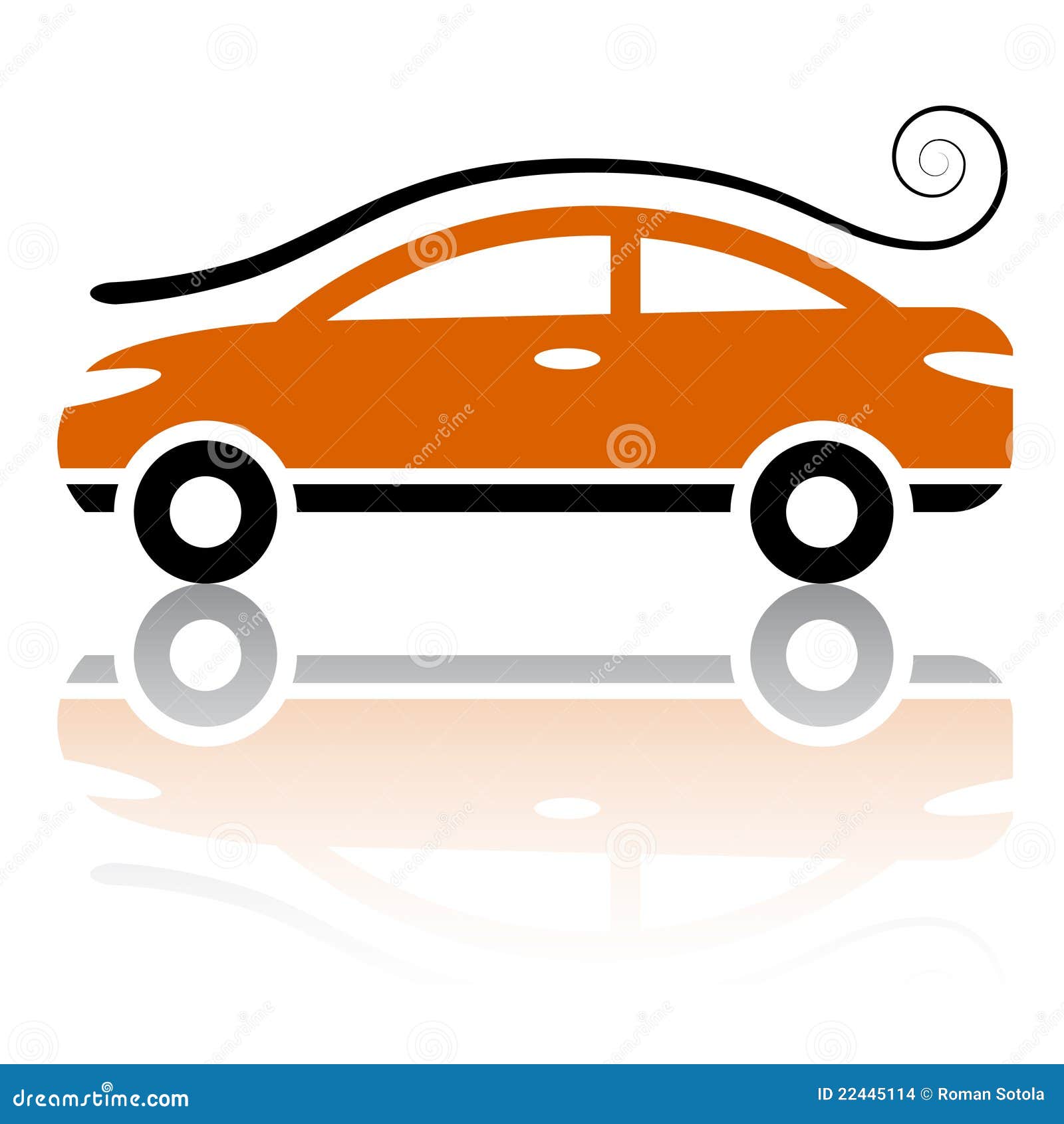 Car with air vortex icon stock vector. Illustration of mark - 22445114