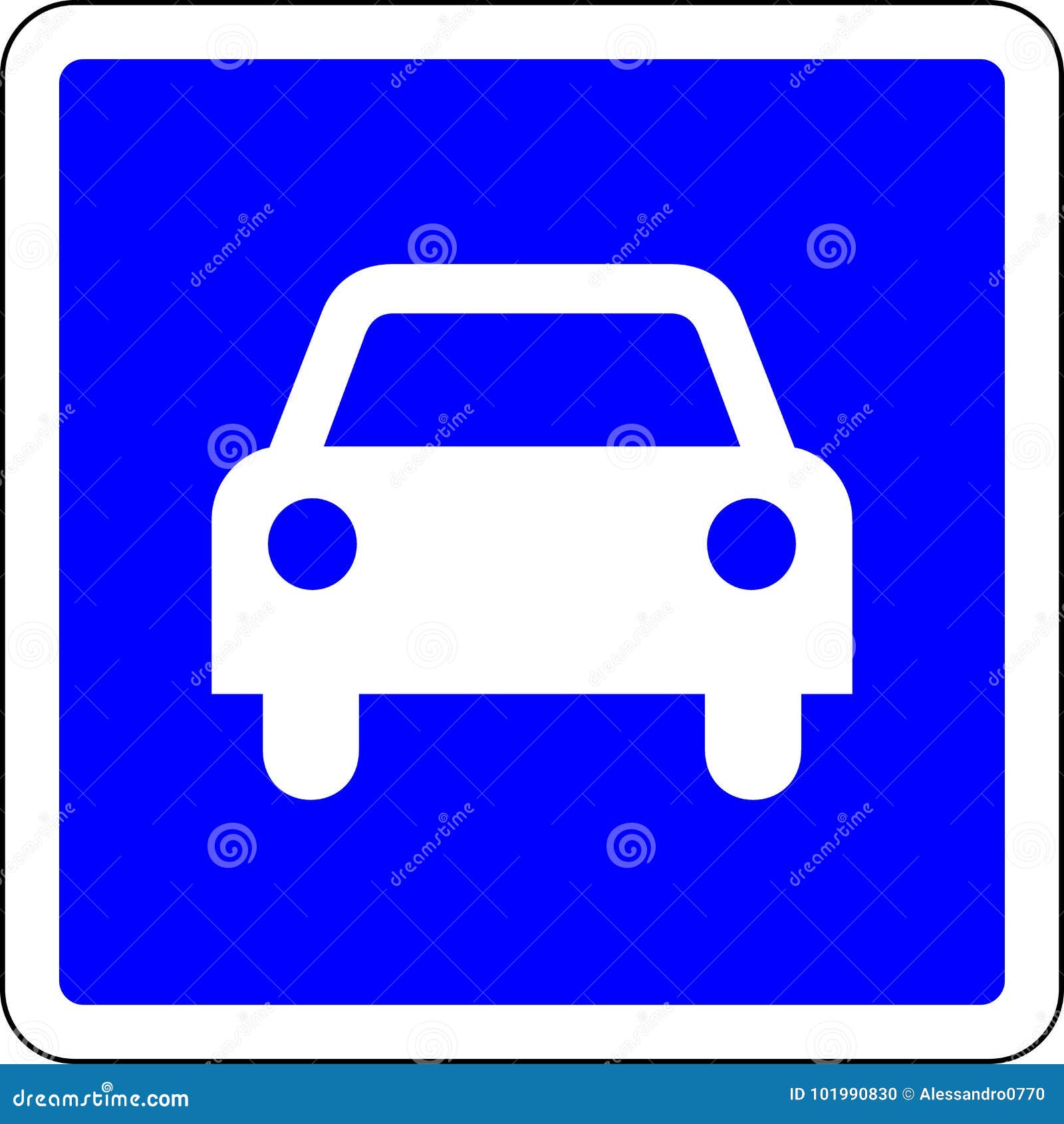 Only car road sign stock illustration. Illustration of enabled - 101990830