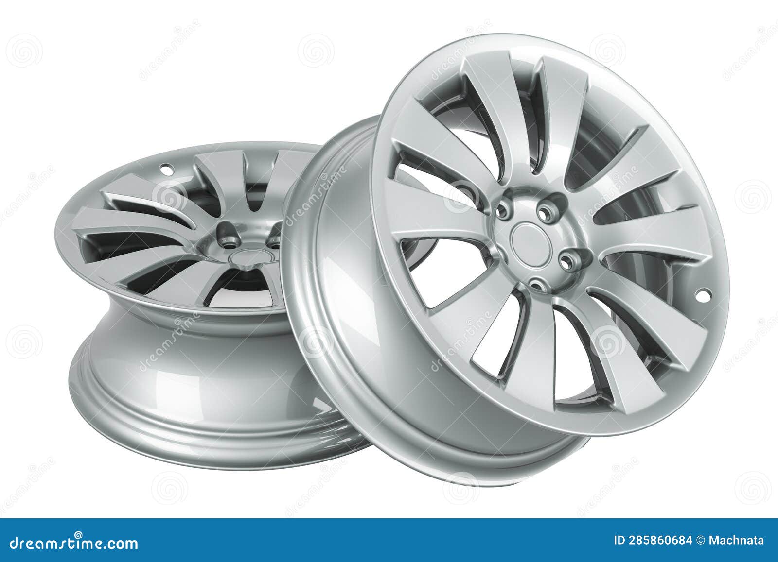 Car Alloy Tyre Rims, 3D Rendering Stock Illustration - Illustration of ...