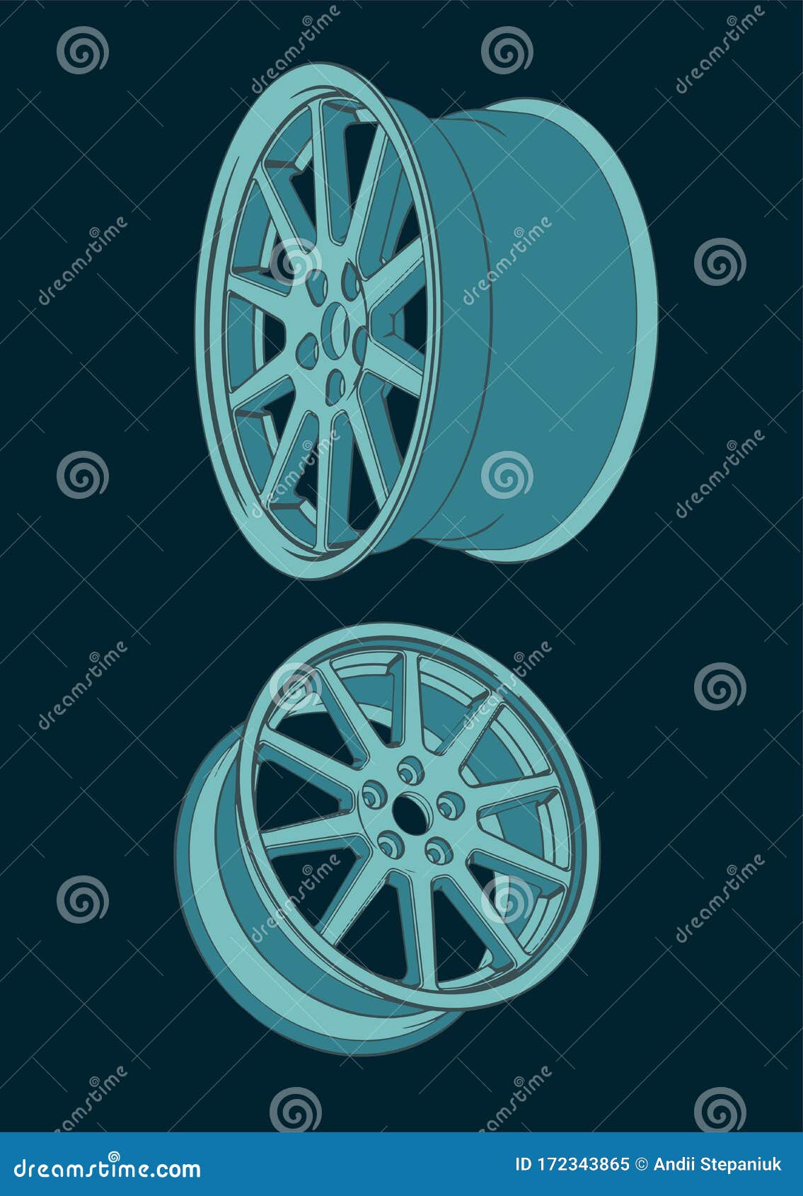 Car Alloy Wheels Illustration Stock Vector - Illustration of disc, auto ...