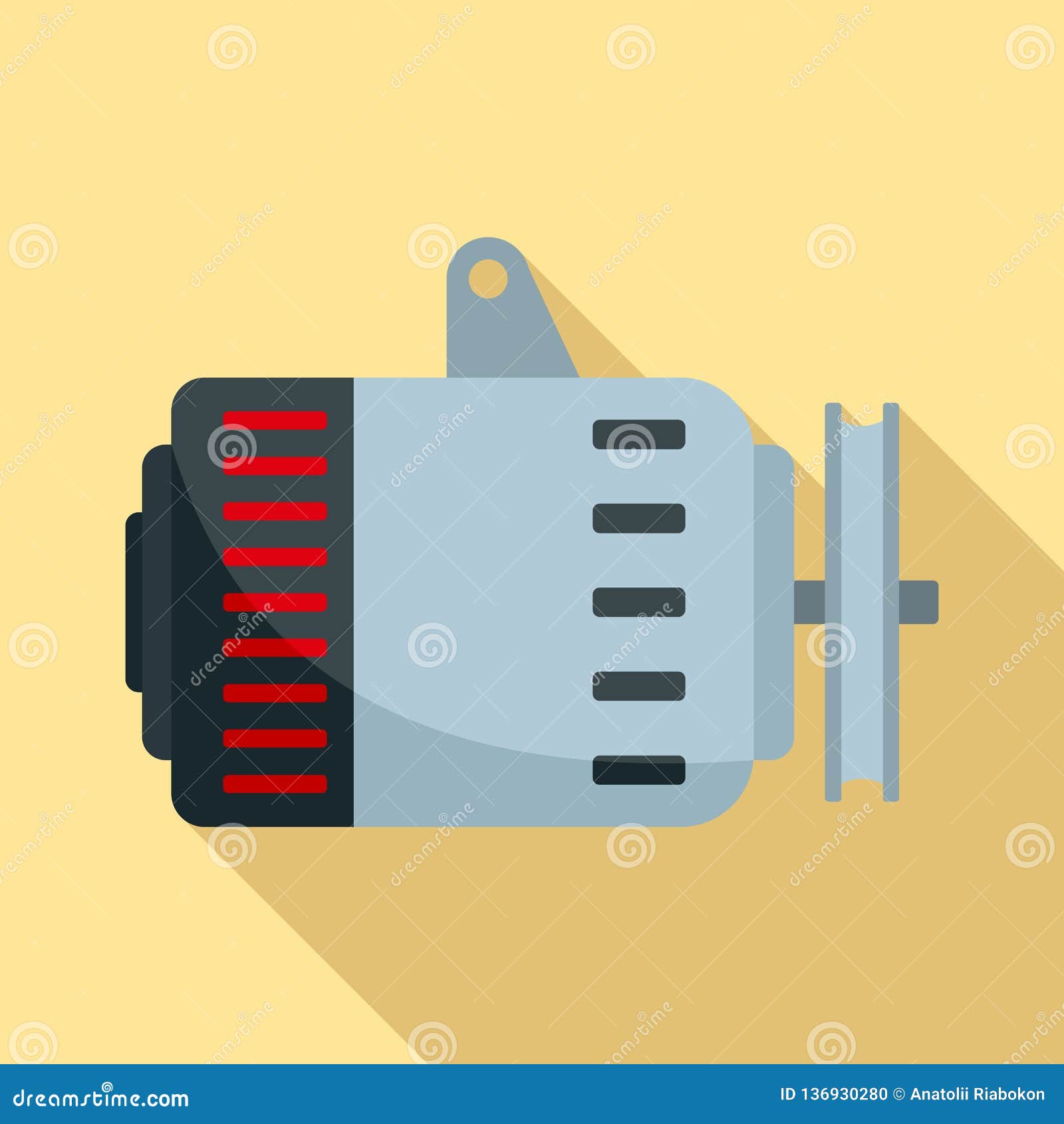 Car Alternator Icon, Flat Style Stock Vector - Illustration of ...