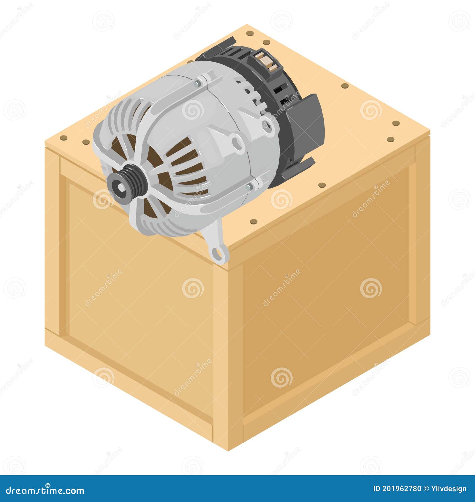 Car Alternator Icon, Isometric Style Stock Vector - Illustration of ...
