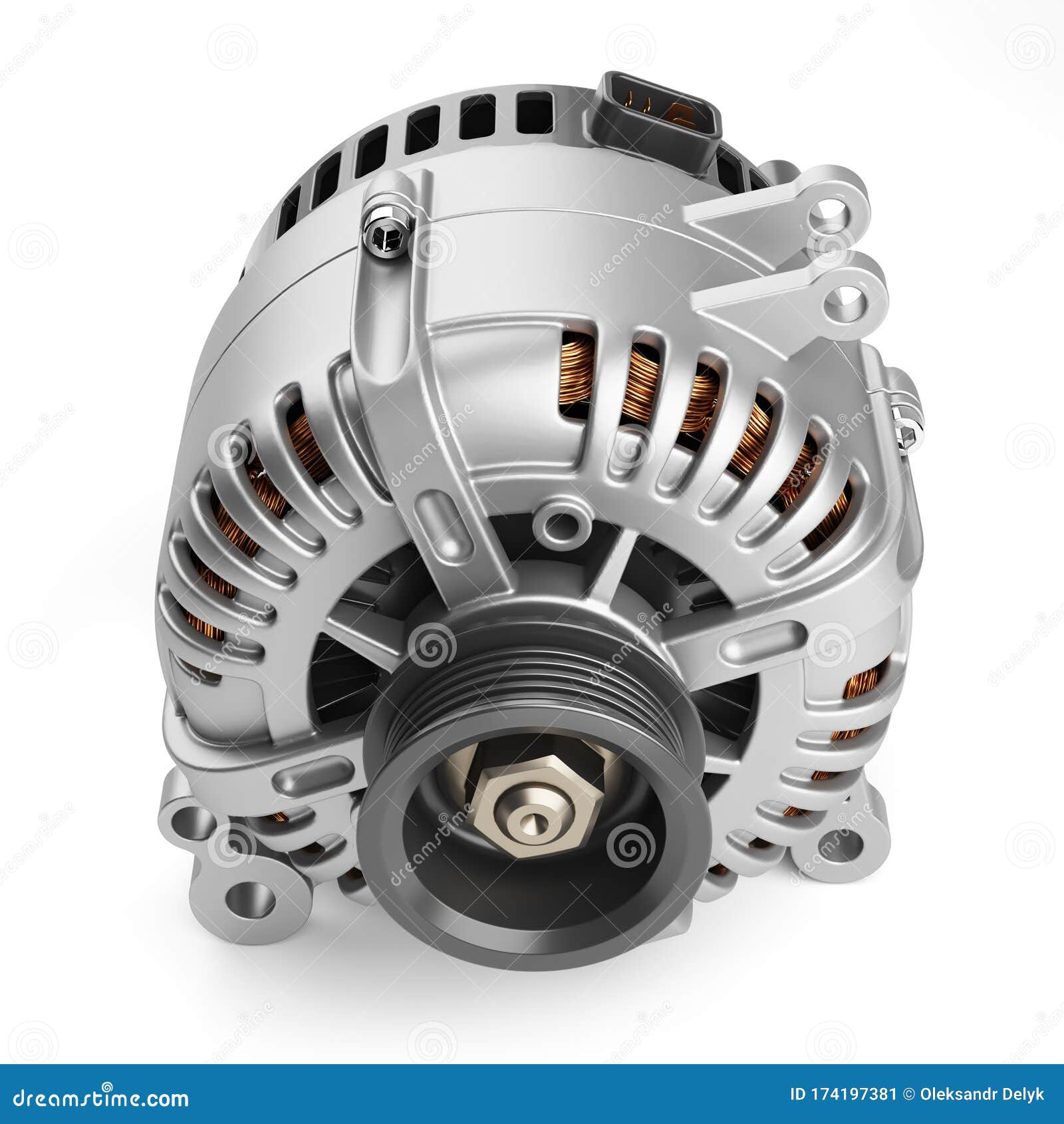 Car alternator stock illustration. Illustration of render - 174197381