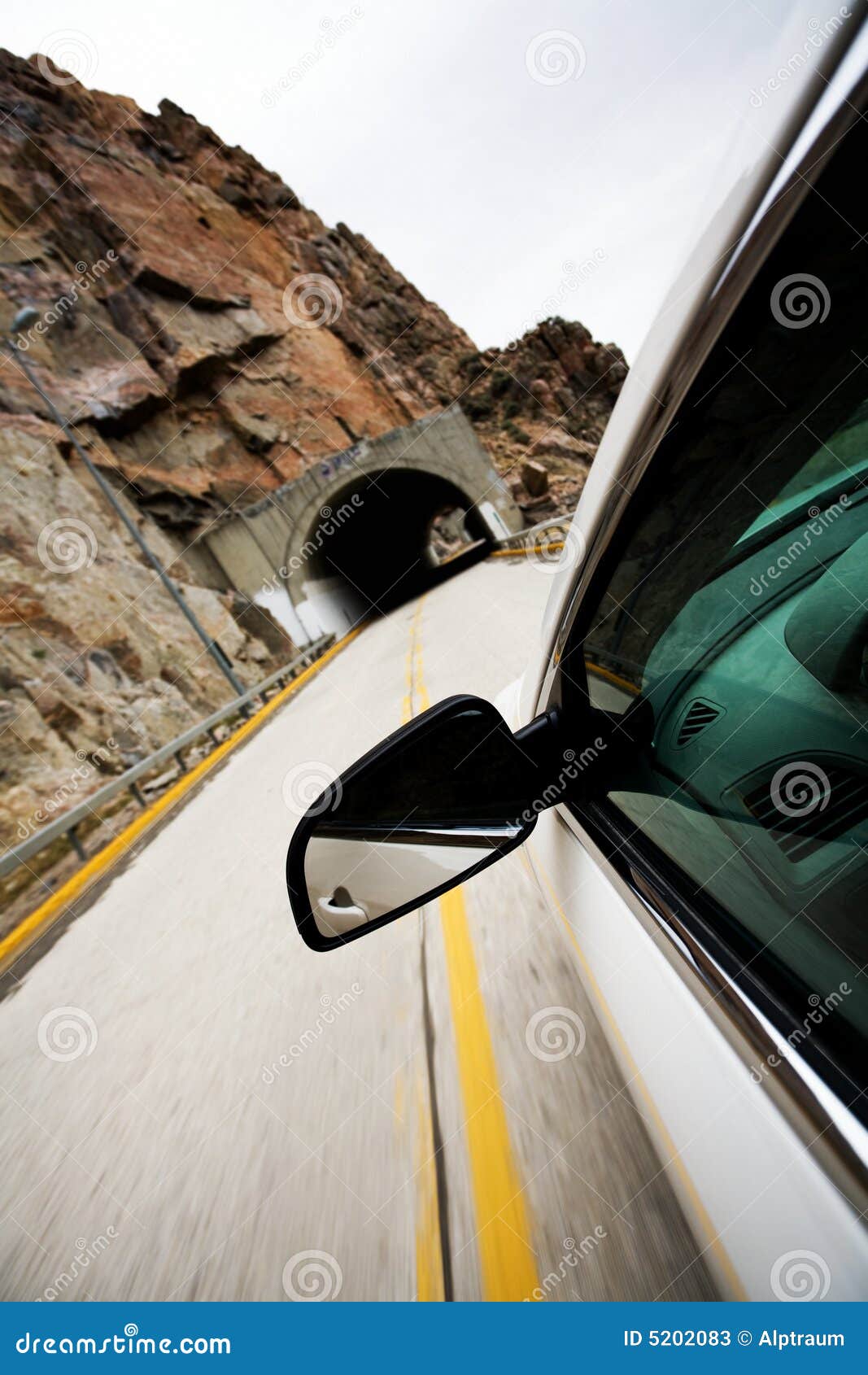 Car Approaching Tunnel through Stock Image - Image of drive, motion ...
