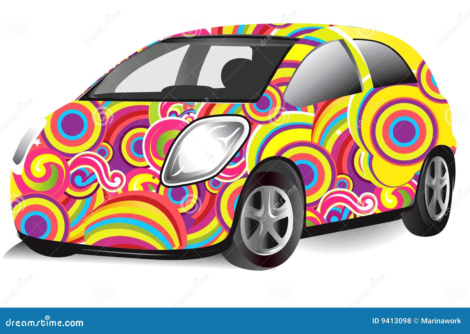 The car with art patterns stock vector. Illustration of advertising ...
