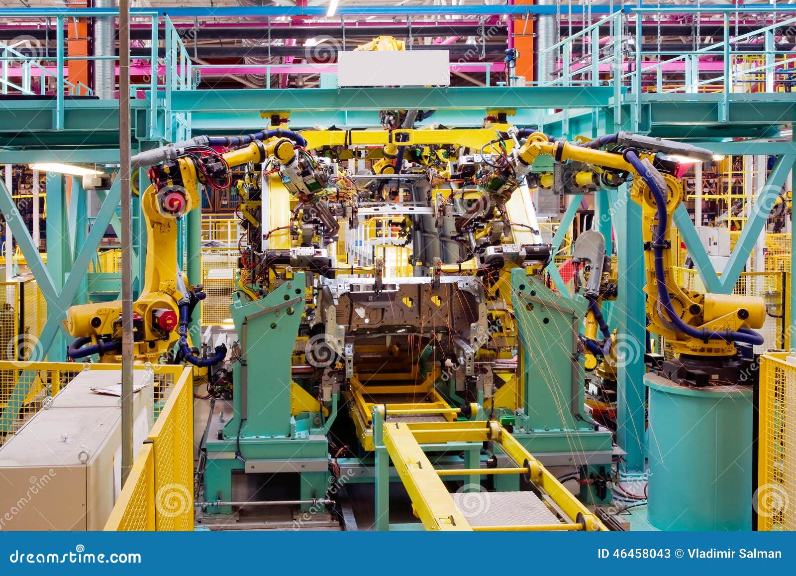 Car assembly line stock image. Image of busy, machine - 46458043