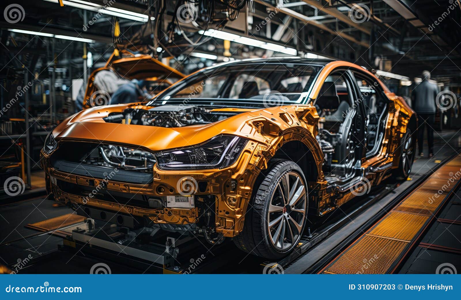Car Assembly Process in Factory Stock Image - Image of line, mechanical ...