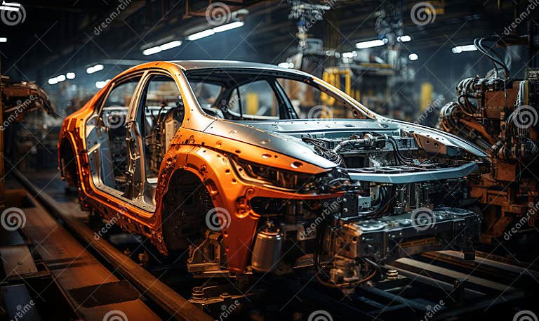 Car Assembly Process in Factory Stock Image - Image of industry ...