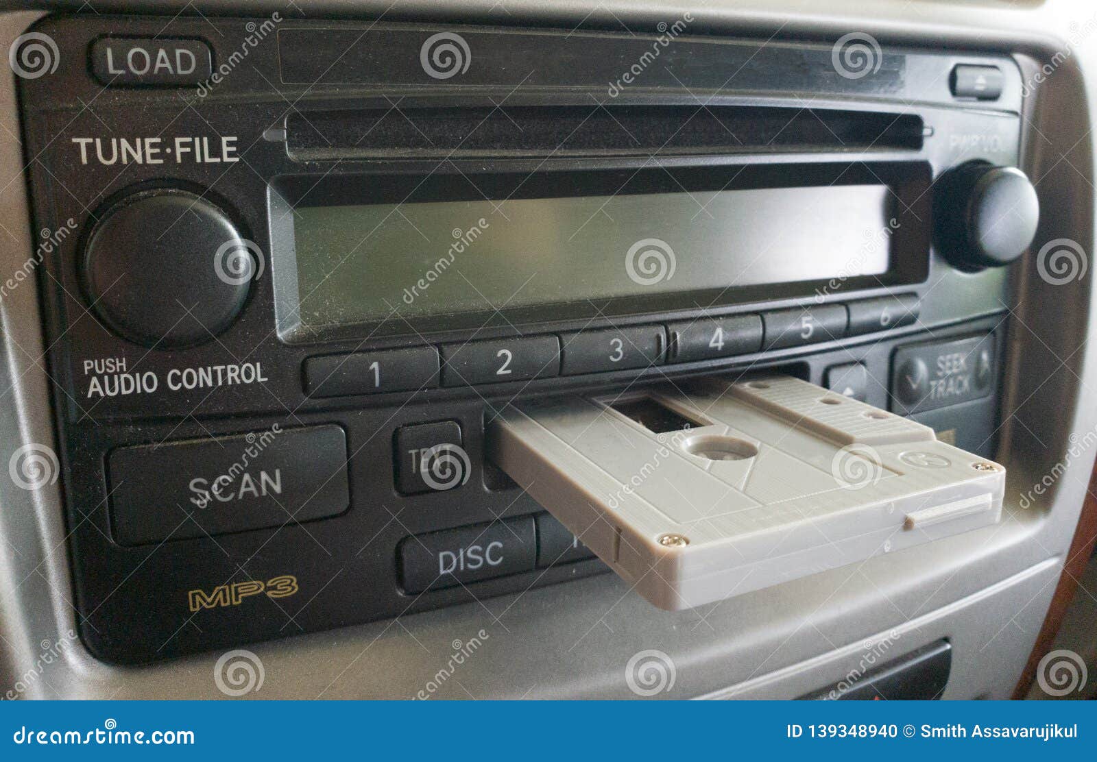 Car Audio with Cassette Tape on it Stock Photo - Image of obsolete ...