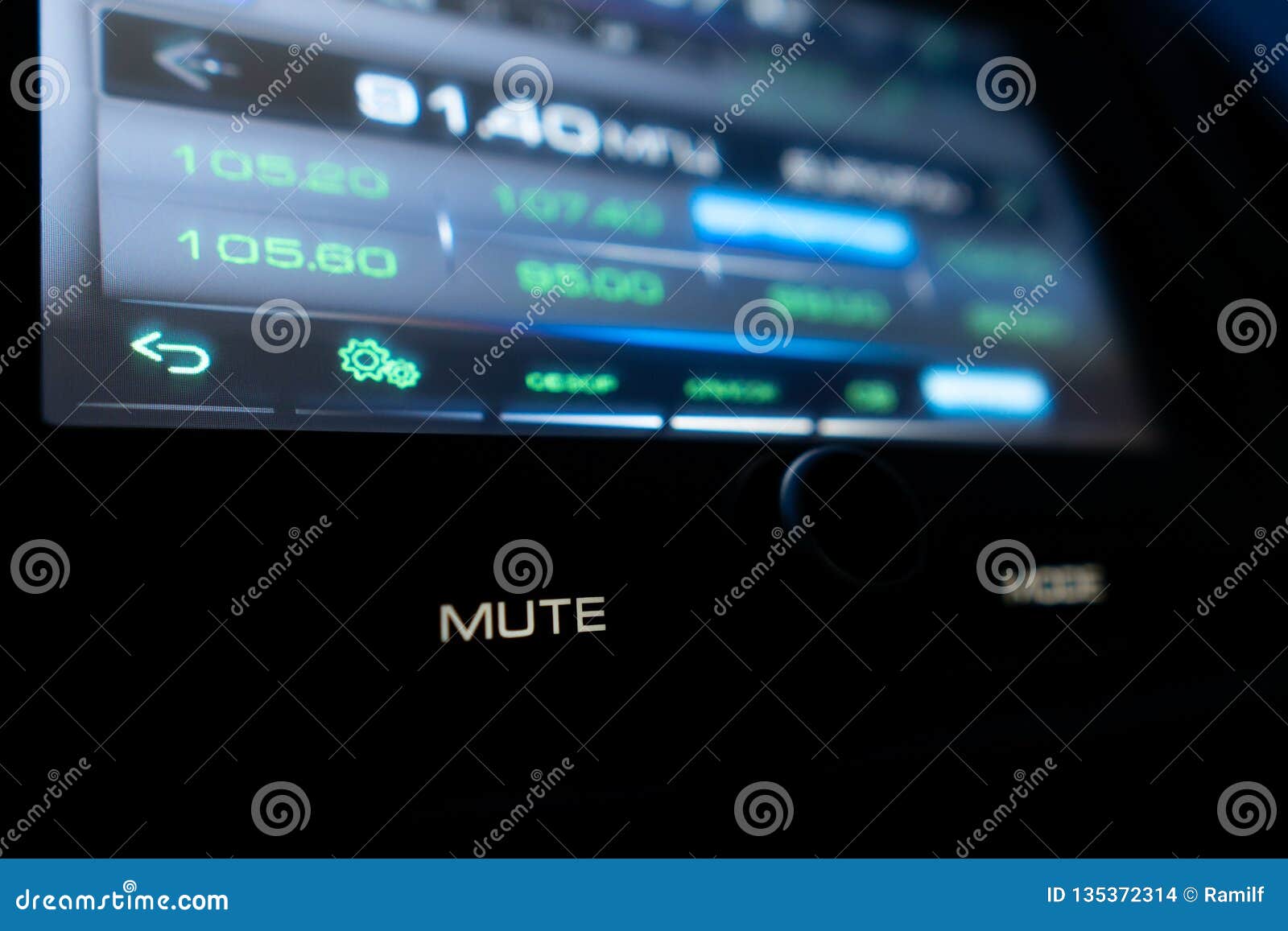 Car audio in mute mode stock photo. Image of power, entertainment ...