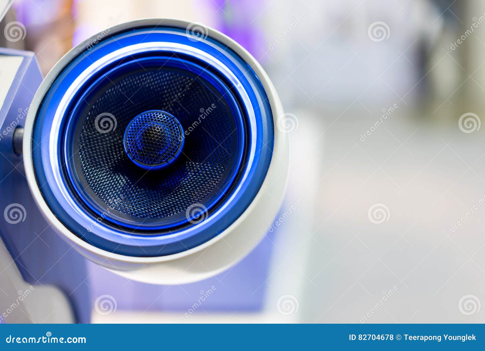 Car Audio Speakers in Blue Colour. Stock Photo - Image of people ...