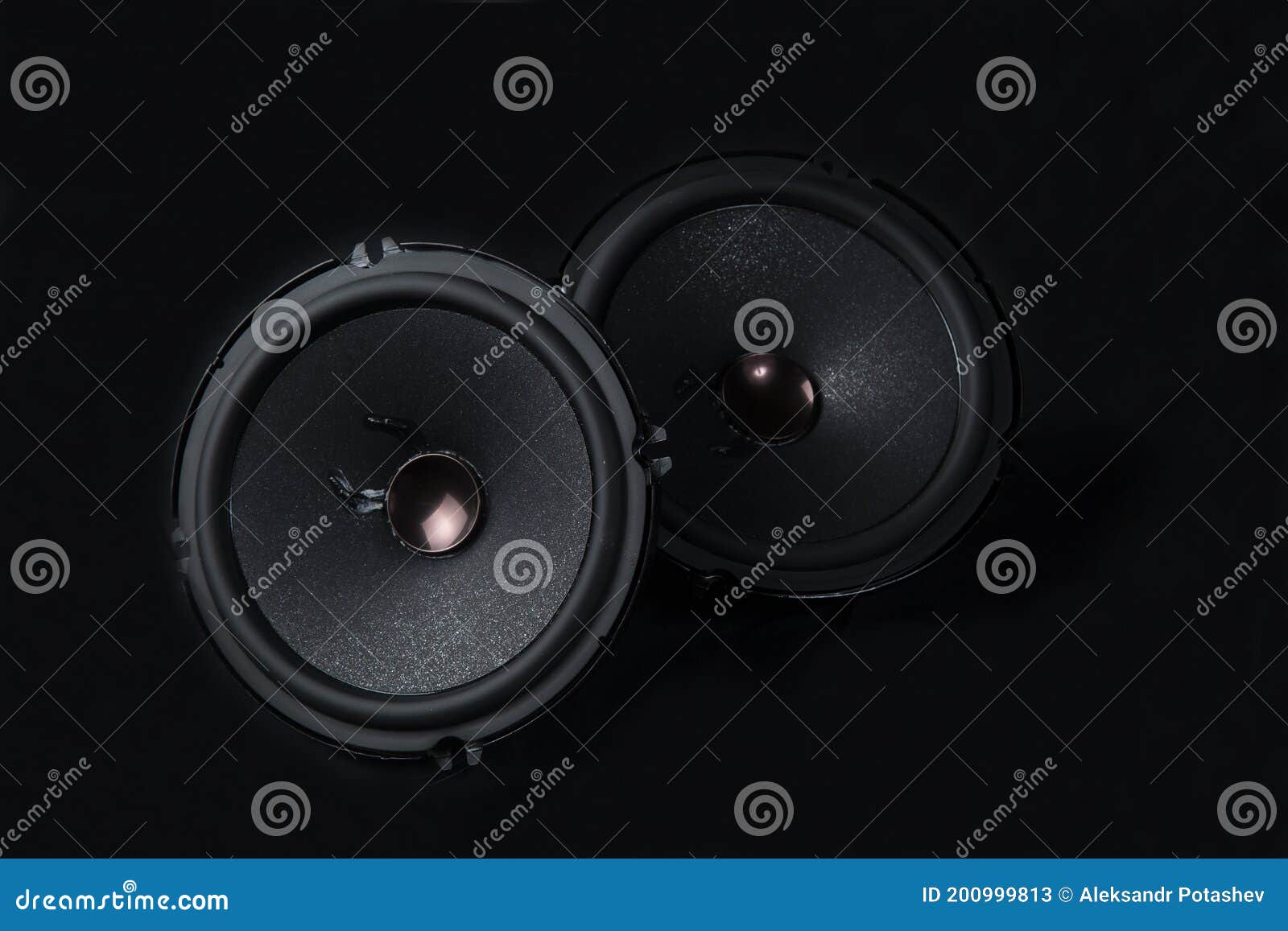 Car Audio System on a Black Background.Subwoofer Stock Image - Image of ...