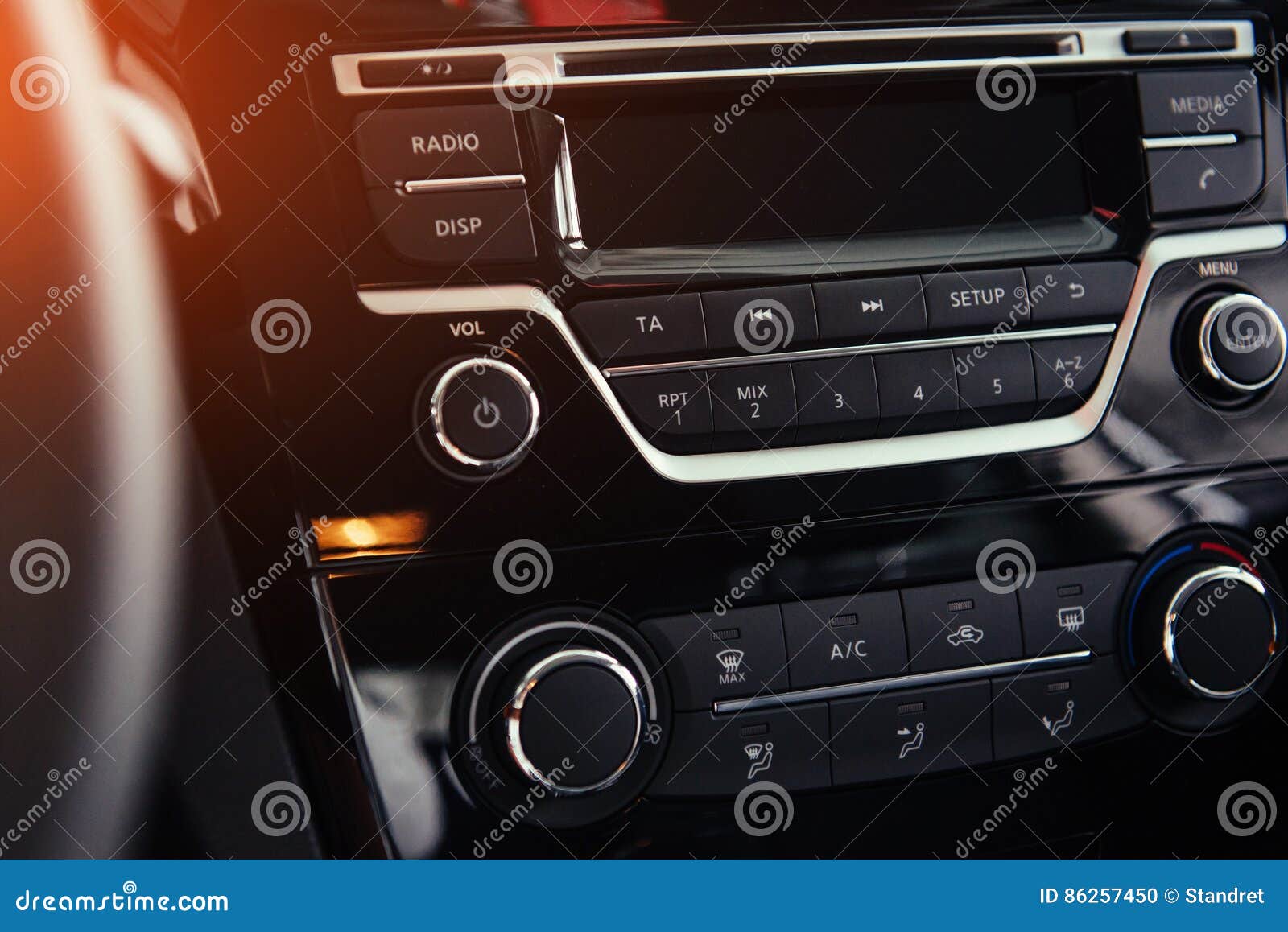 Car Audio System Front Panel Stock Photo - Image of switch, dashboard ...