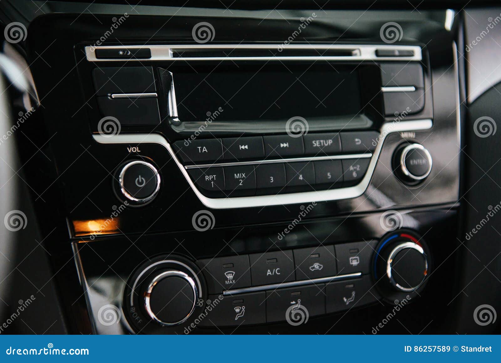 Car Audio System Front Panel Stock Image - Image of control, keypad ...
