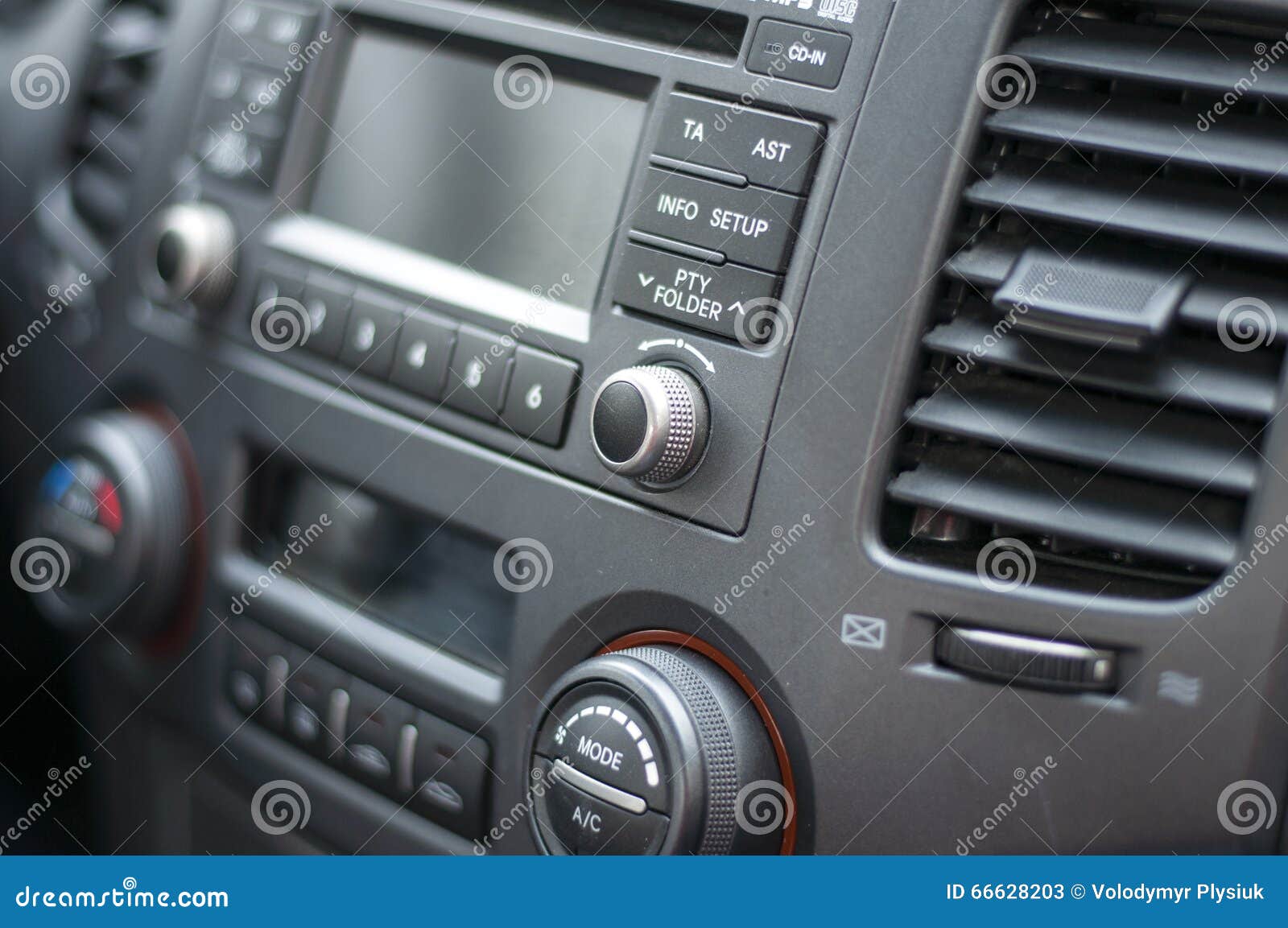Car Audio System Front Panel Stock Image - Image of switch, automobile ...