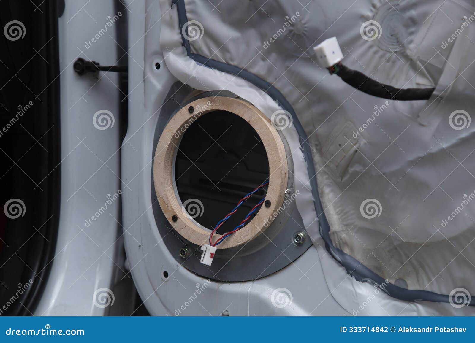 Car Audio System.Installation of Acoustics in the Front Doors of the ...