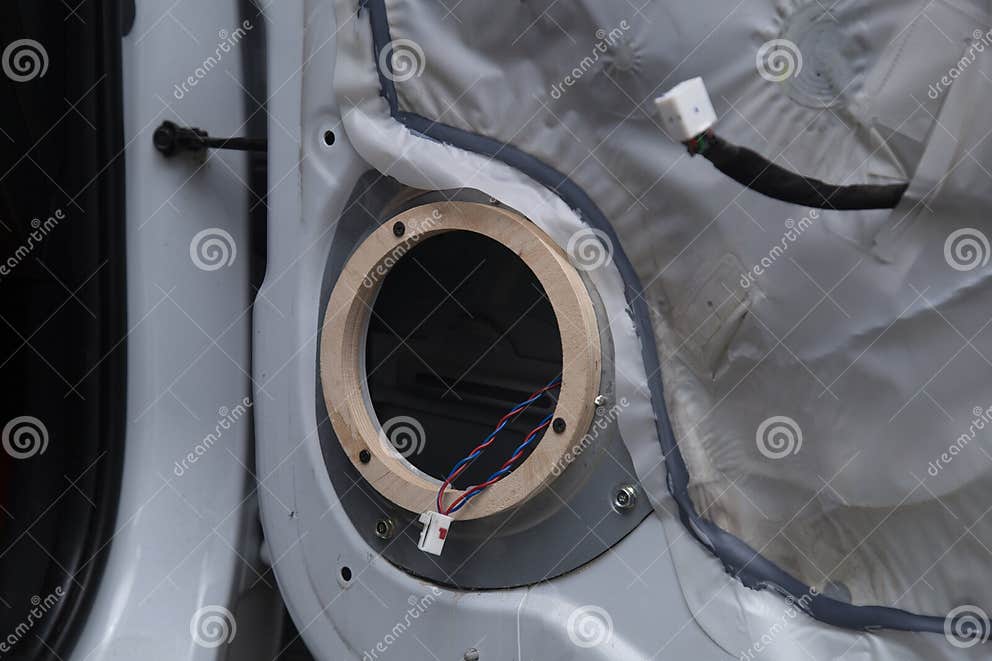 Car Audio System.Installation of Acoustics in the Front Doors of the ...