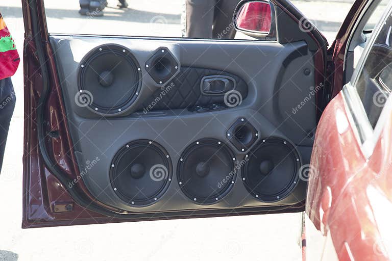 Car Audio System. Installation of Acoustics in the Car Stock Image - Image of auto, power: 278729509