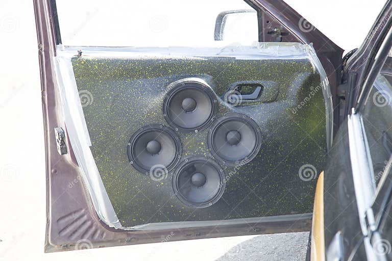 Car Audio System. Installation of Acoustics in the Car Stock Image ...