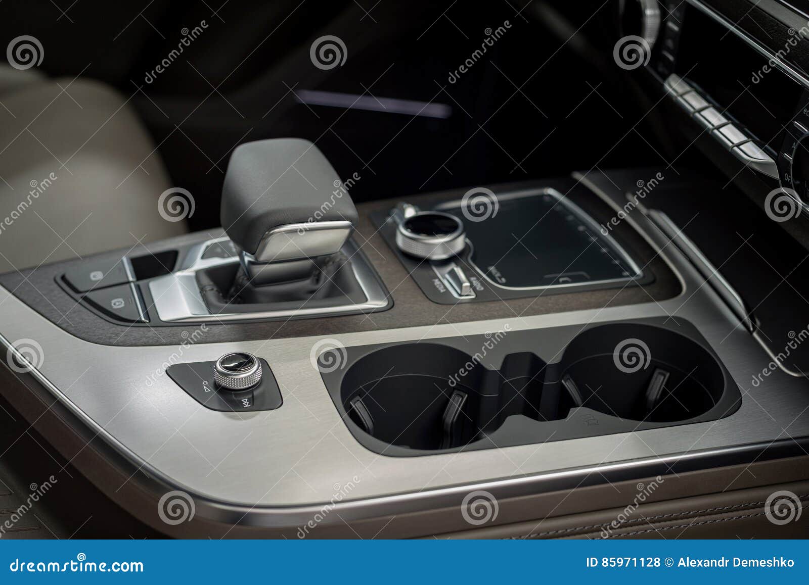 Car Automatic Transmission. Stock Photo - Image of leather, chrome ...