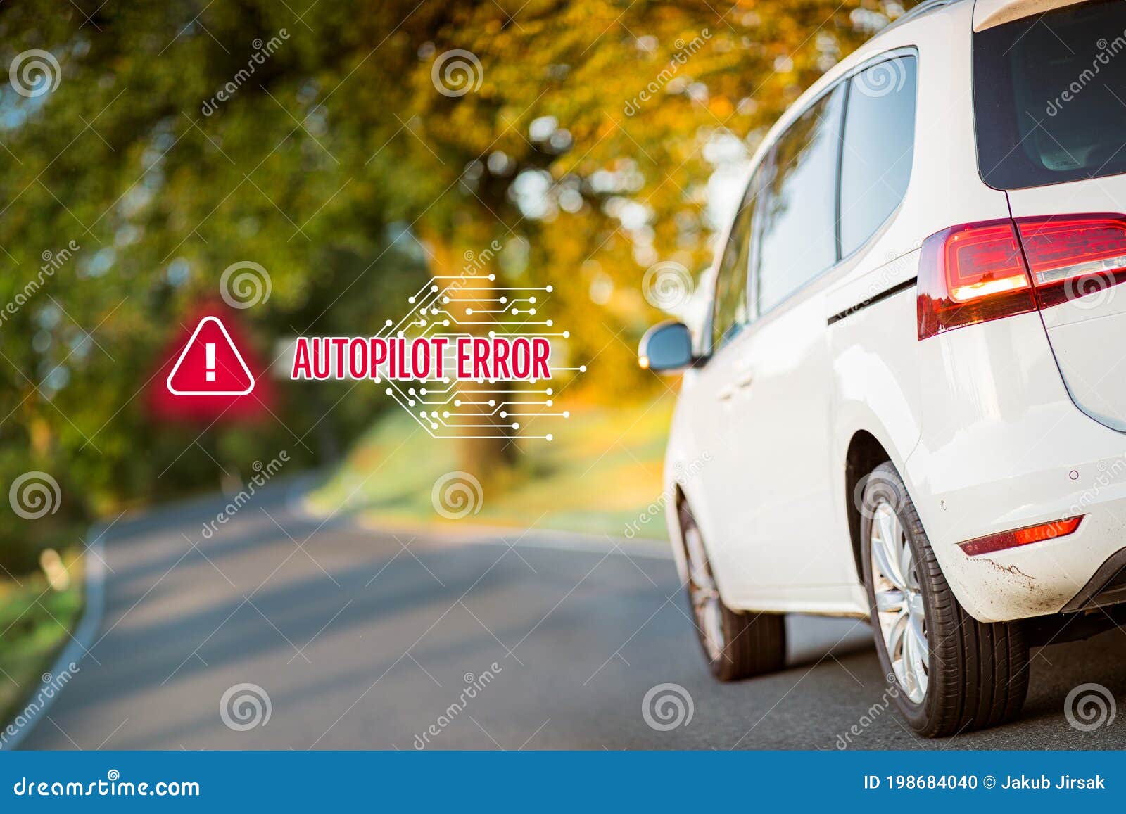 Car Autopilot Software Error Concept Stock Photo - Image of intelligent ...