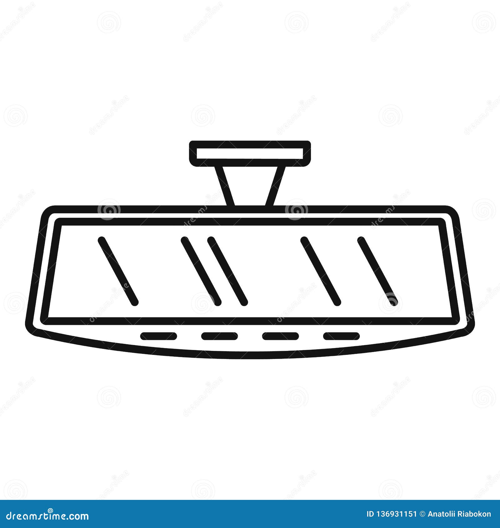 Car Back Mirror Icon, Outline Style Stock Vector - Illustration of ...