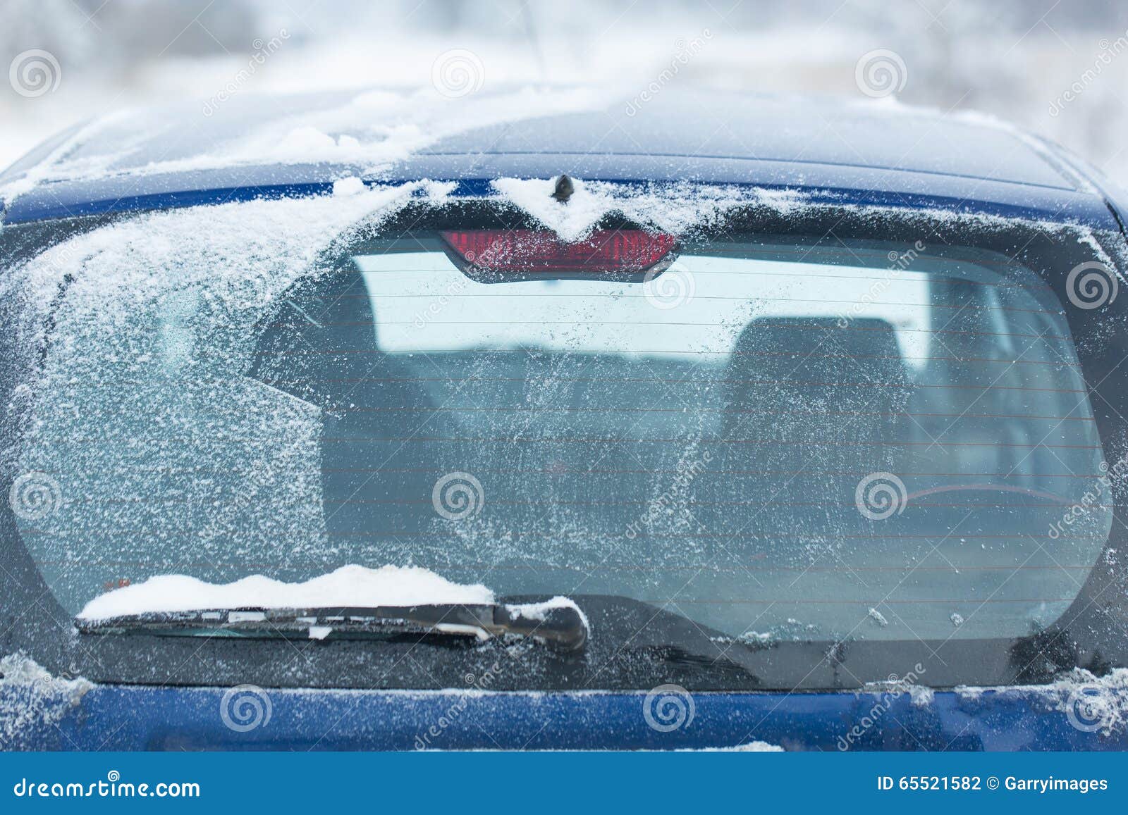 Car Back Window in Winter Season. Stock Photo - Image of windscreen ...