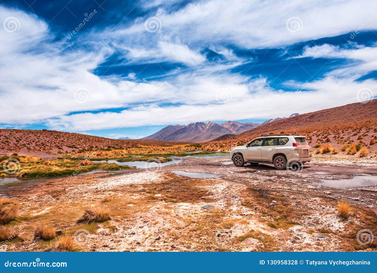 Car on the Background of Bolivia Landscape Stock Photo - Image of ...
