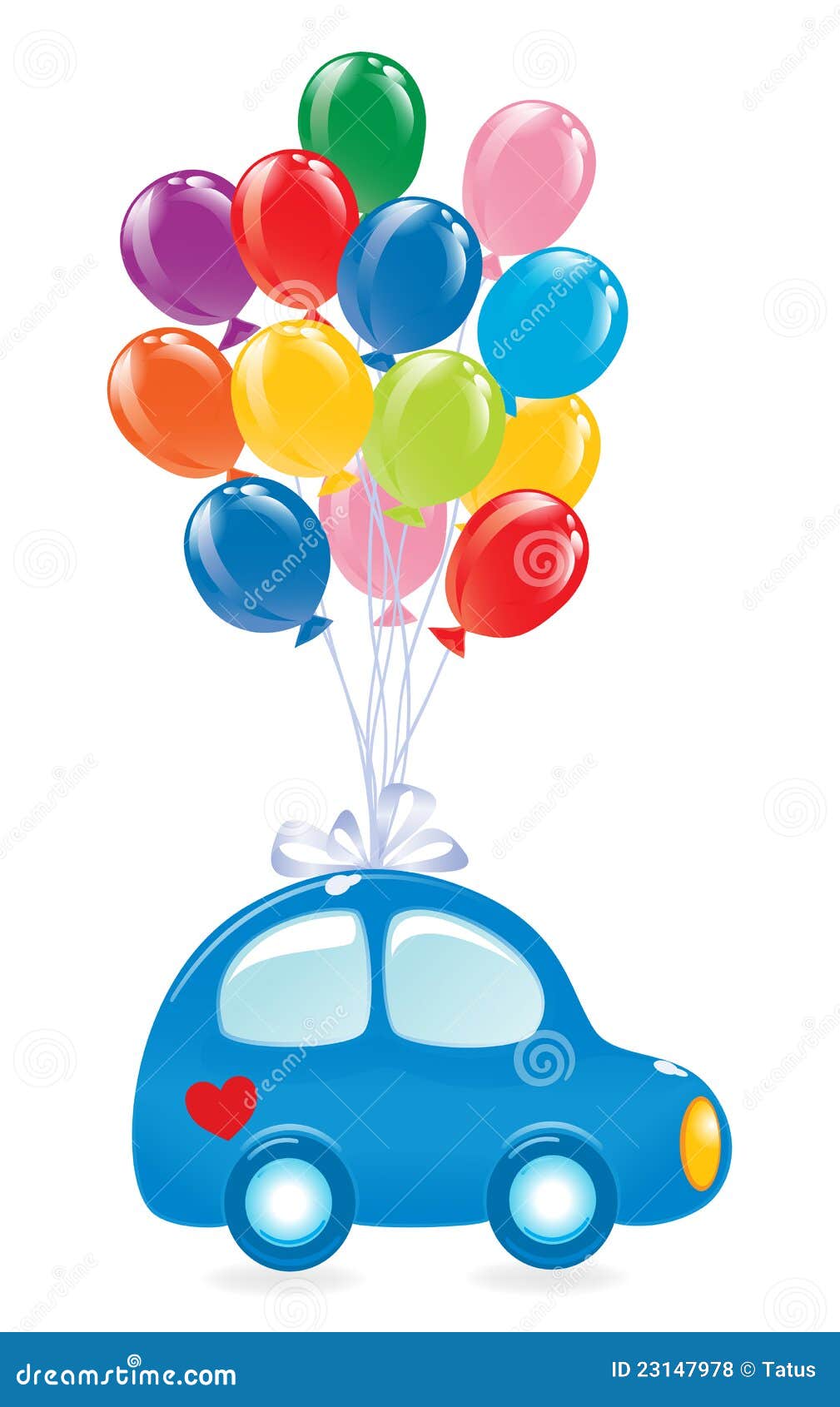The Car with balloons stock vector. Illustration of cover - 23147978