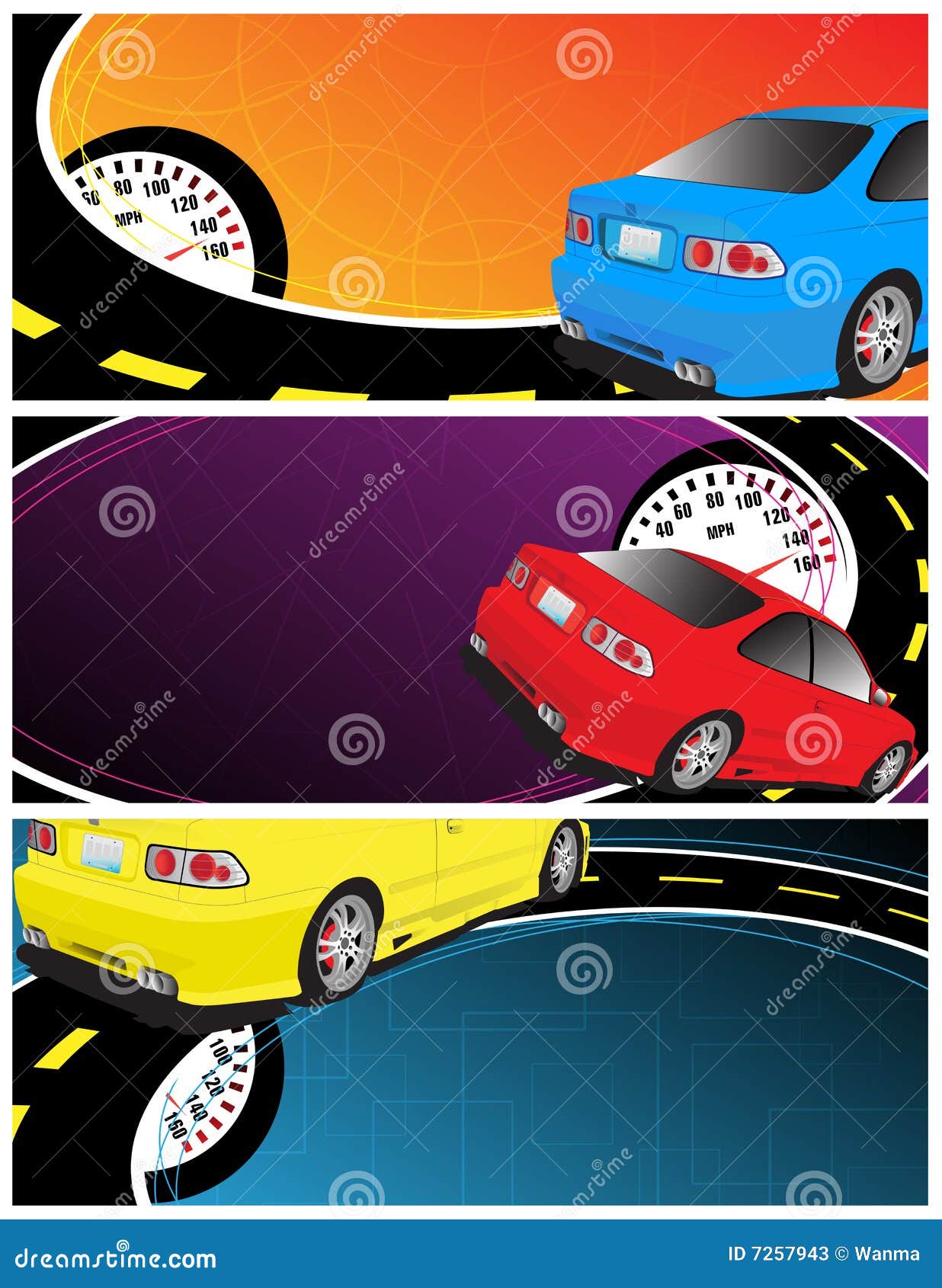 Car banner stock vector. Illustration of splash, blue - 7257943