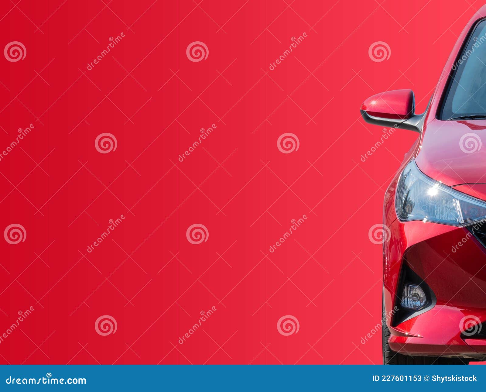 Car Banner. a Red Car Against a Gradient Red Background. Stock Image ...