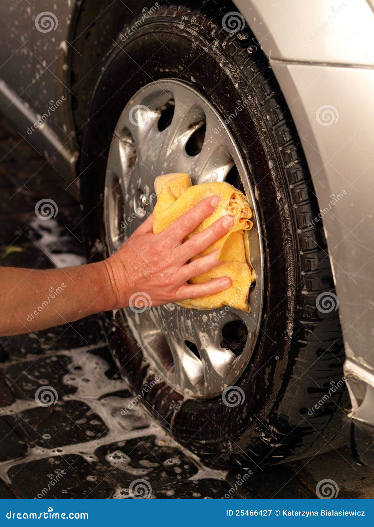 Car bath stock image. Image of wheel, washing, hand, light - 25466427