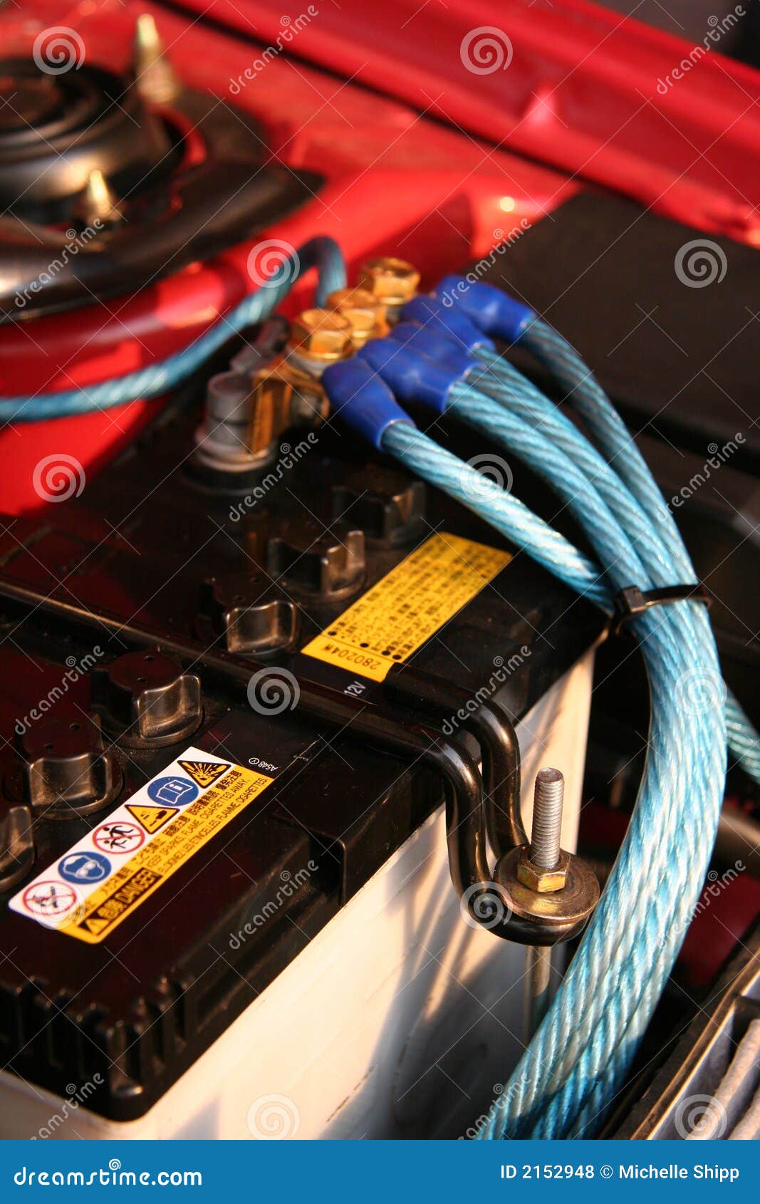 Car battery stock photo. Image of bonnet, transport, electrical - 2152948