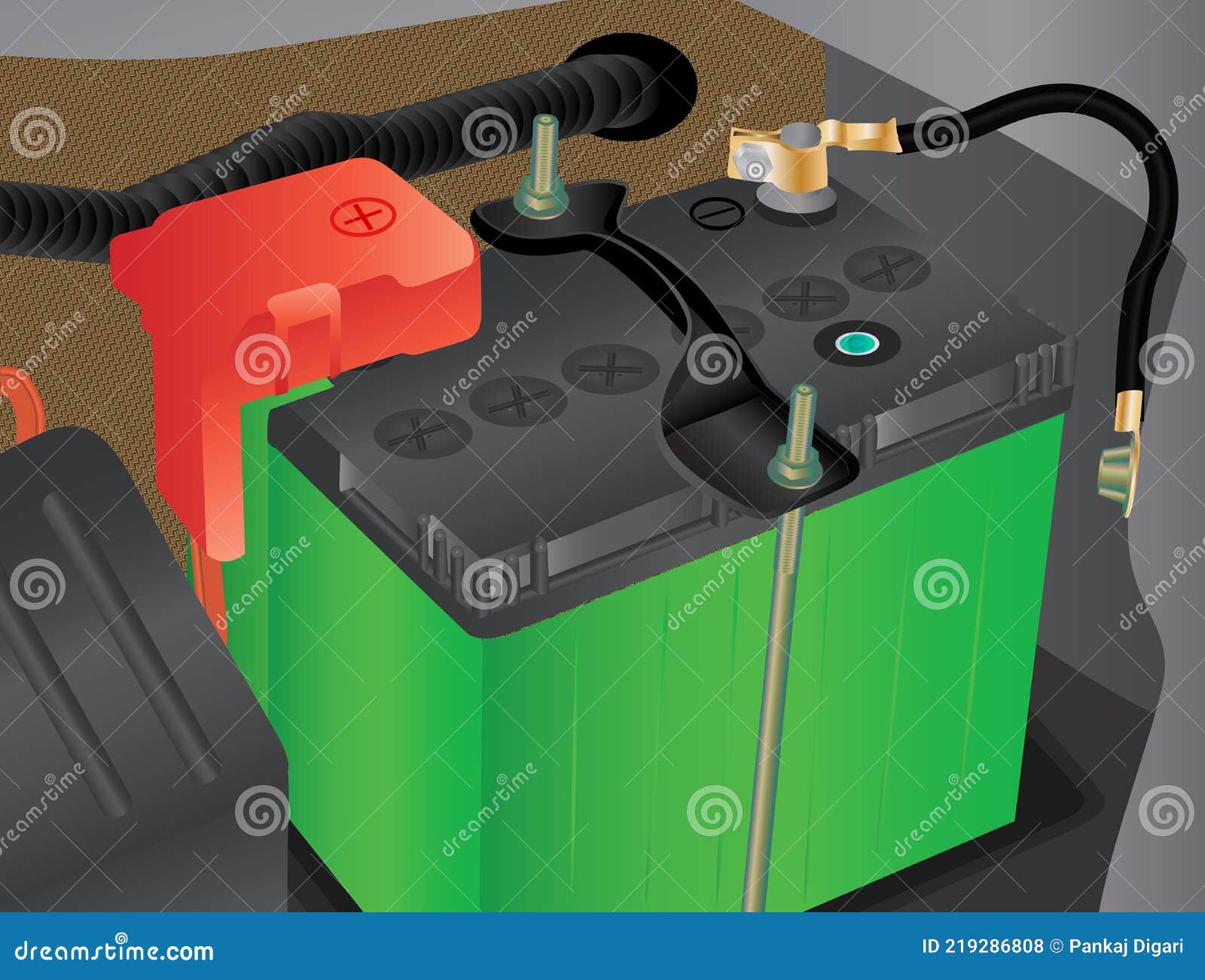 Auto Battery And Energy Source. Electricity Accumulator. Galvanic Cell ...
