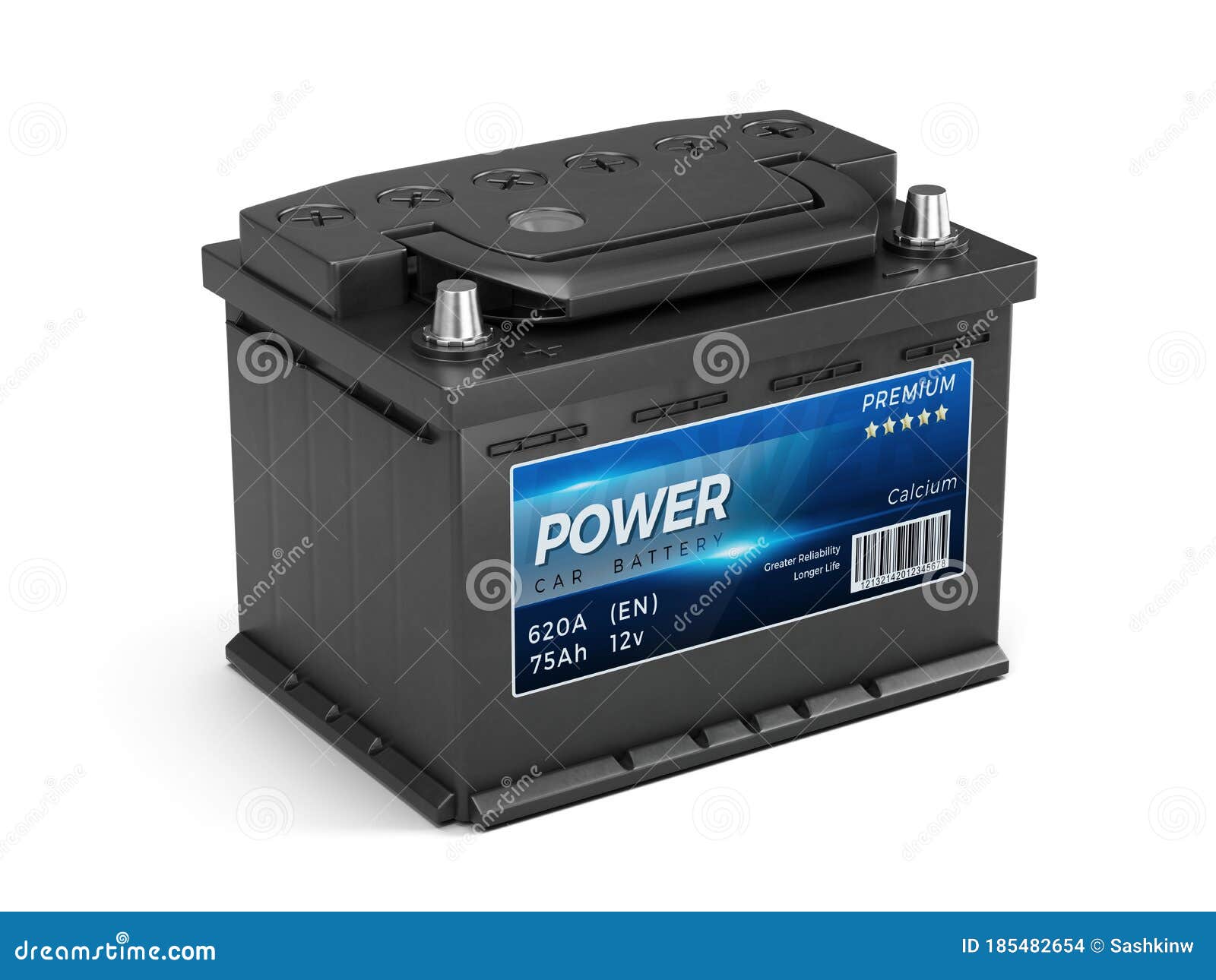 Car Battery Abstract Label Isolated on White Background Stock ...