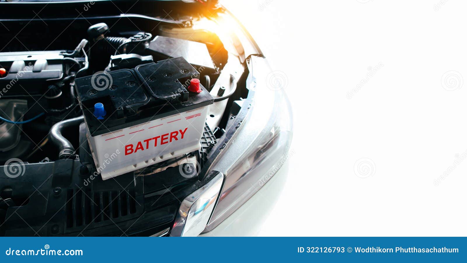 The Car Battery of the Automobile Electrical System in the Engine ...