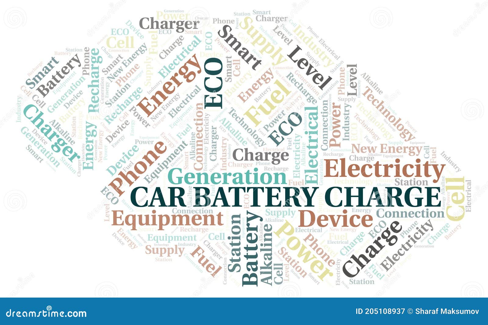 Car Battery Charge Typography Word Cloud Create with the Text only ...