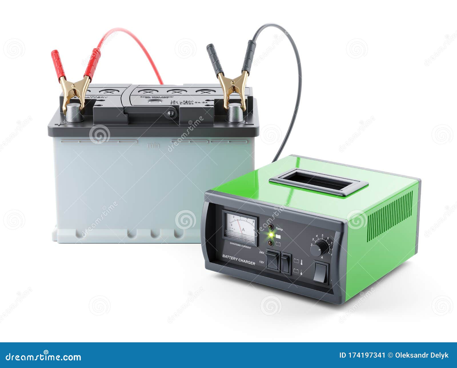 Car Battery Charging Stock Image | CartoonDealer.com #174197341