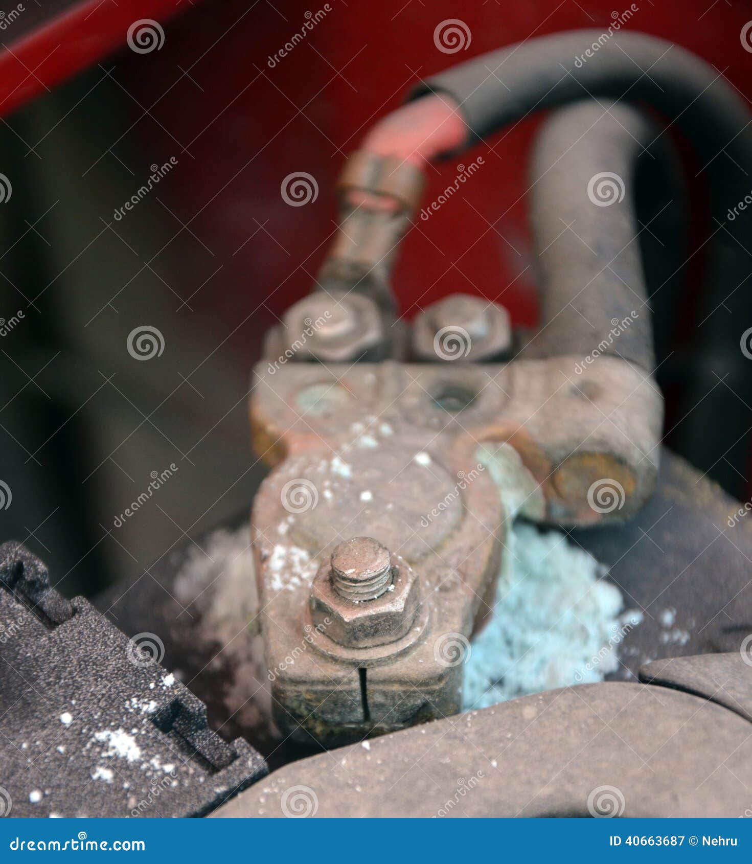 Car battery contacts stock image. Image of battery, hood - 40663687