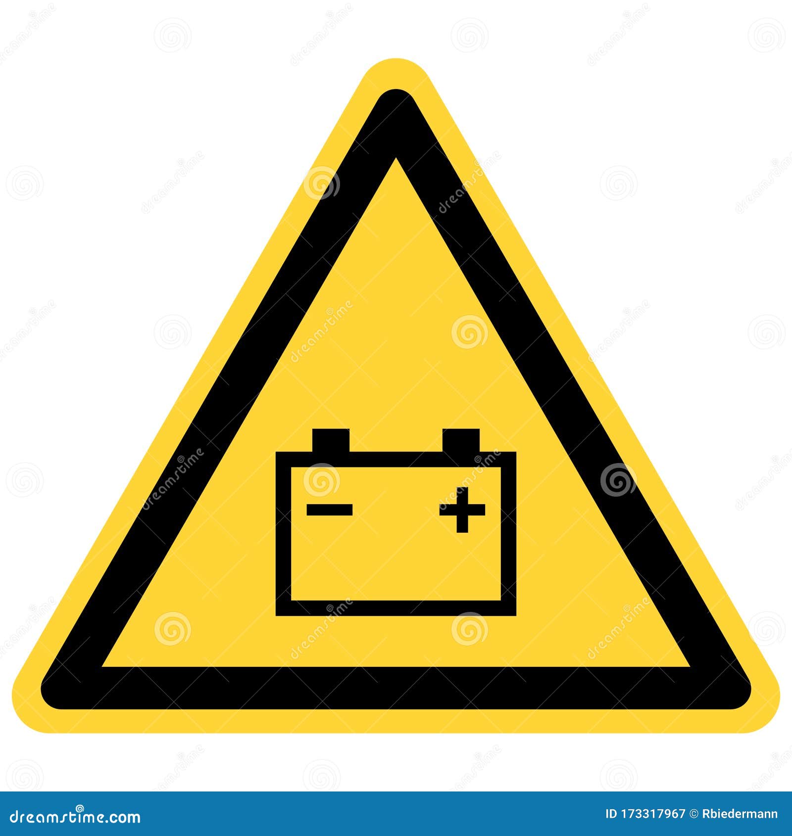 Car Battery and Danger Sign Stock Vector - Illustration of sign, vector ...