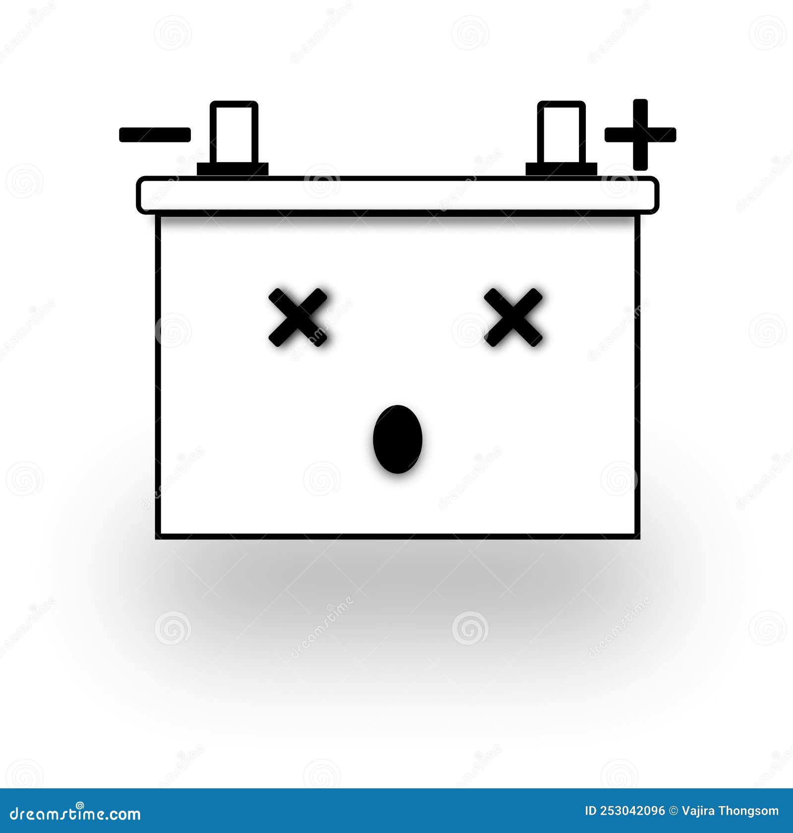 Car Battery Dead Cartoon Sign Vector Stock Vector - Illustration of ...