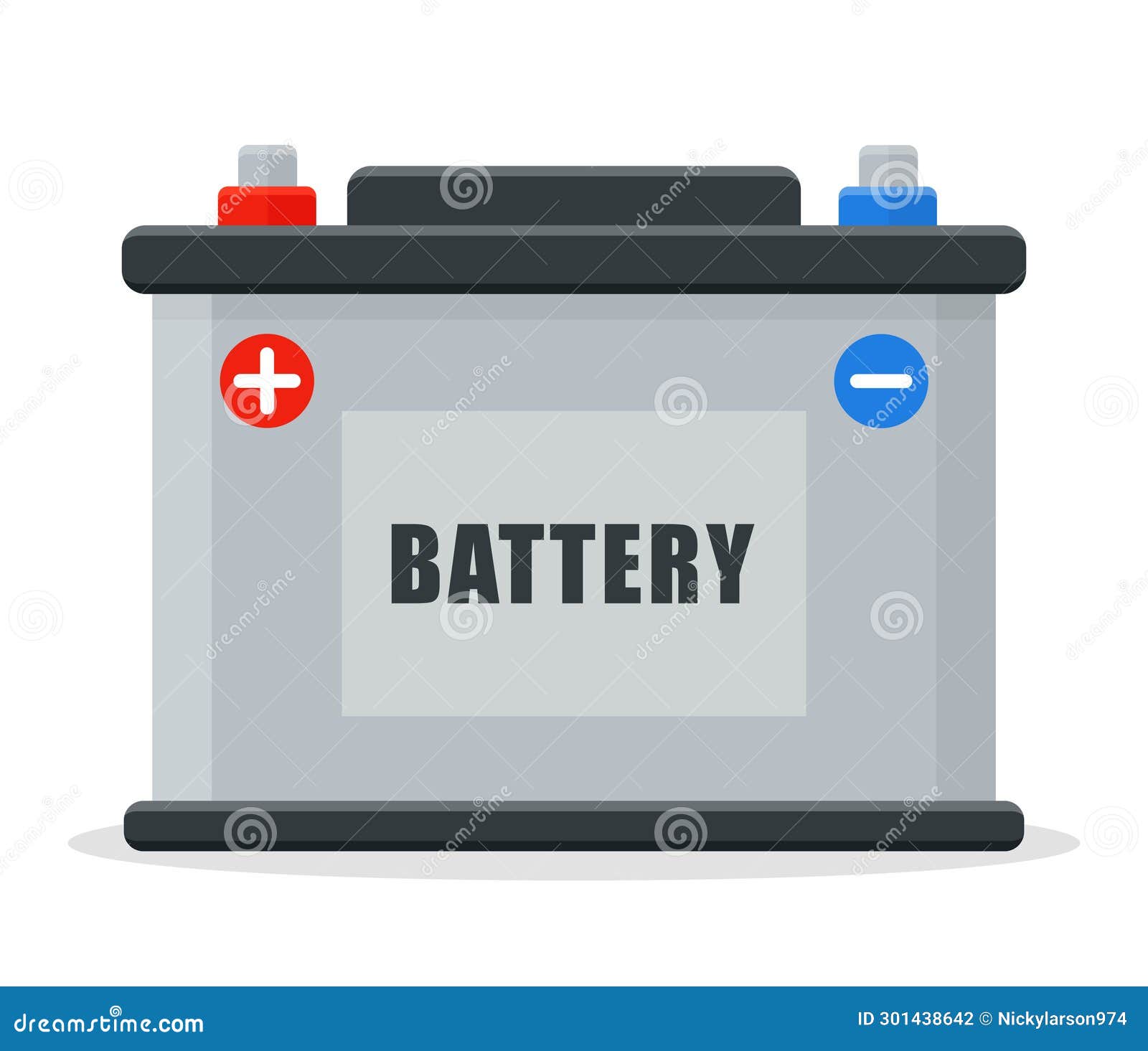 Car Battery Flat Design Isolated Stock Vector - Illustration of ...